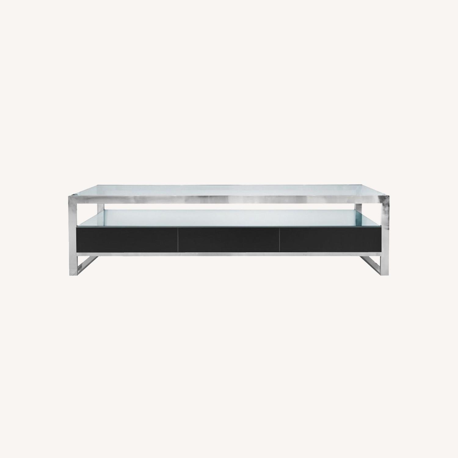 Modani Strada TV Stand Black Glass Mirror - AptDeco