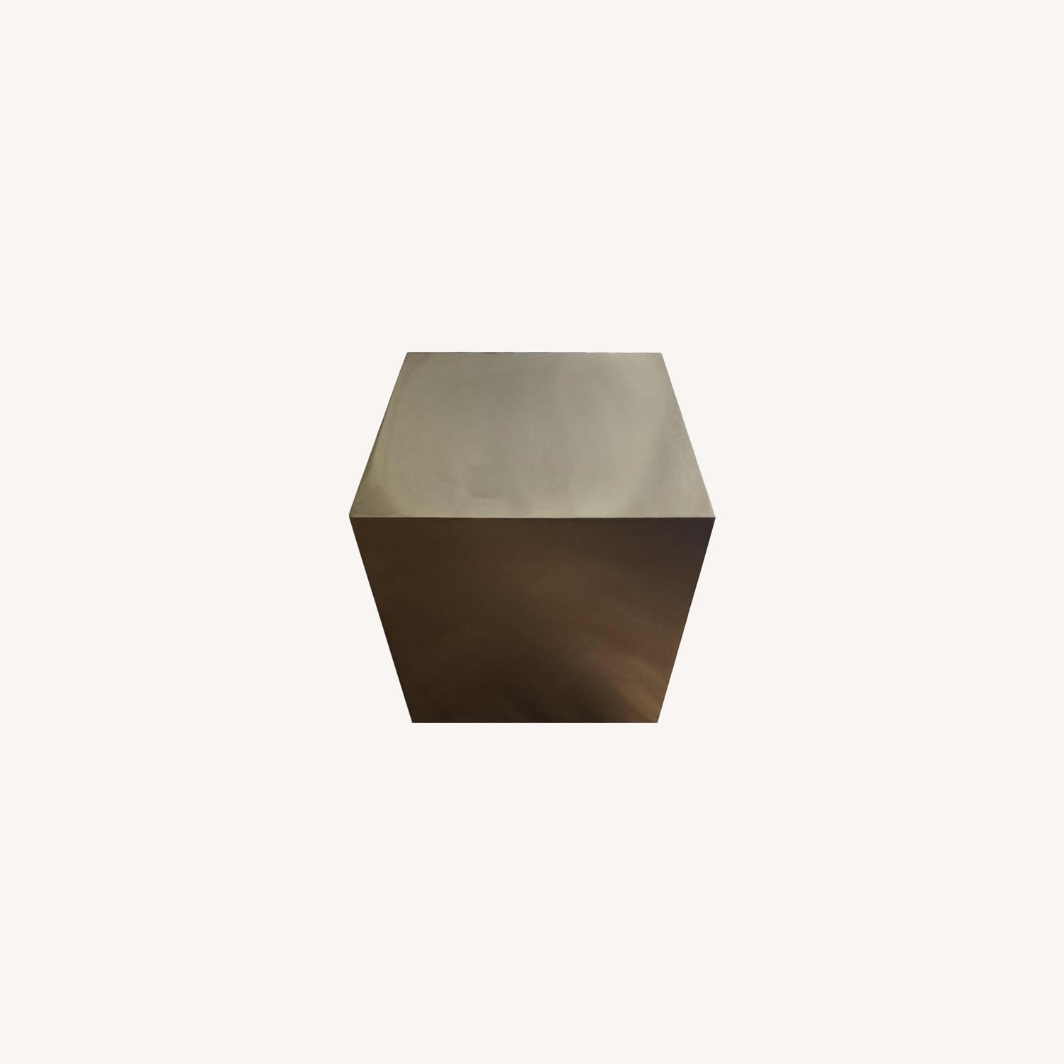 Gold Cube Side Table - AptDeco