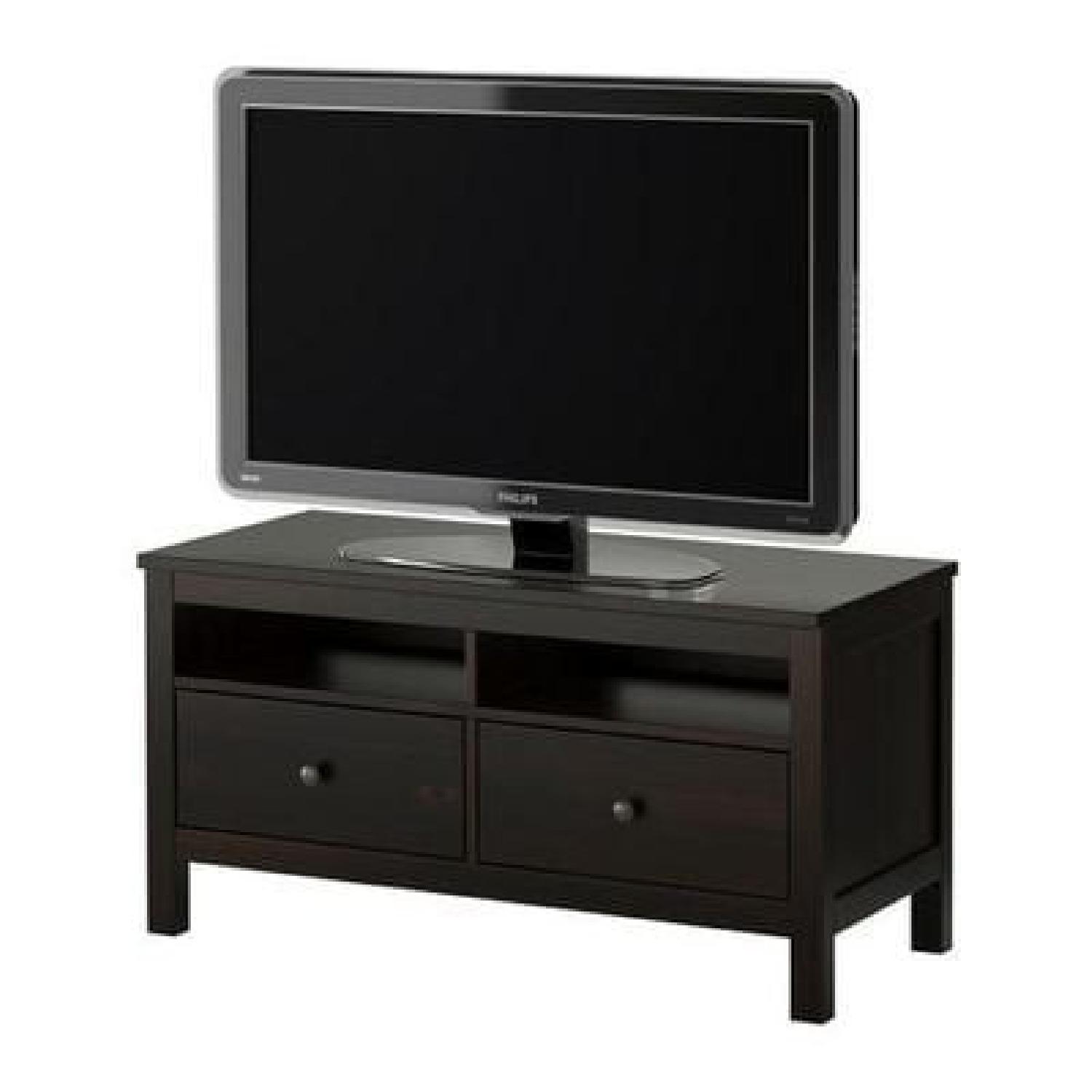 IKEA Black Brown Two Drawer Hemnes TV Stand