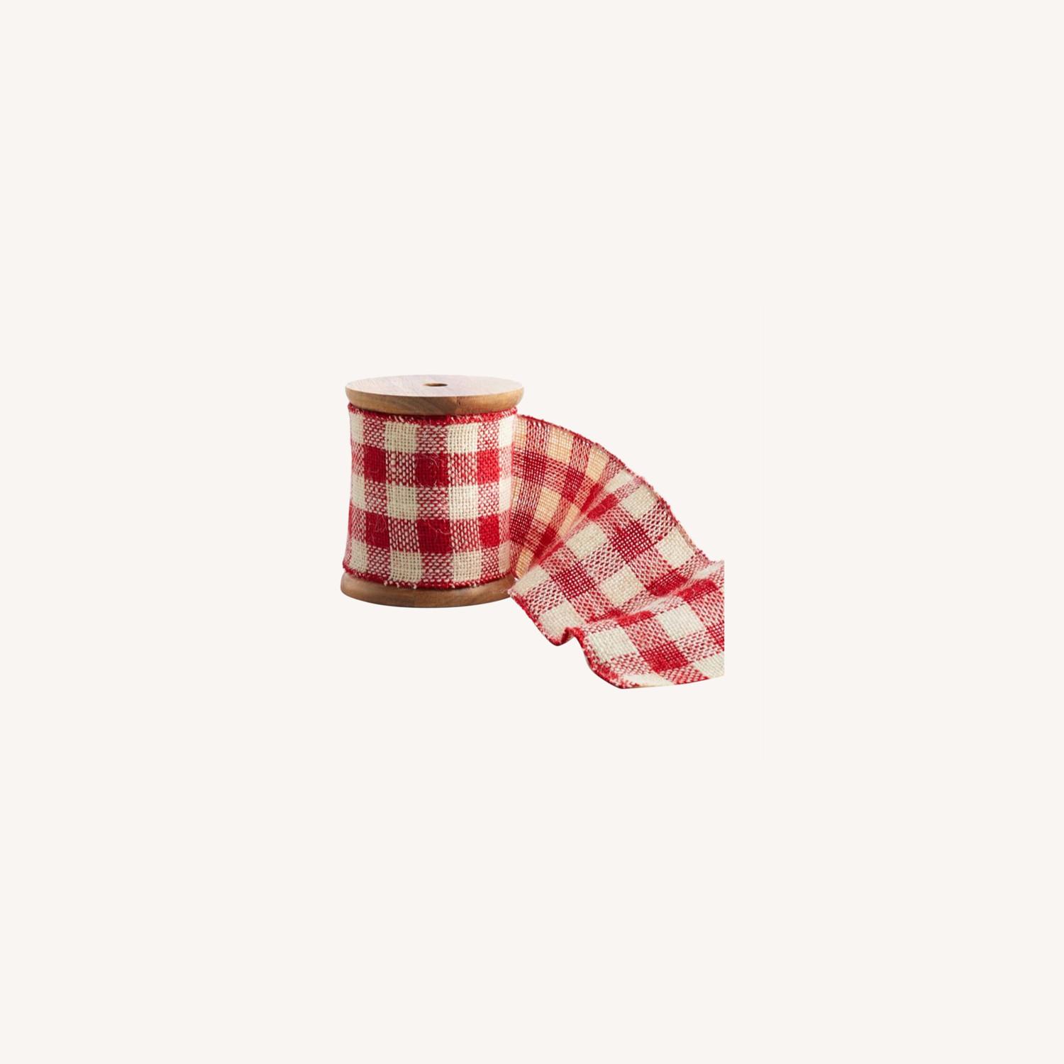 Pottery Barn Red Check Ribbon - AptDeco