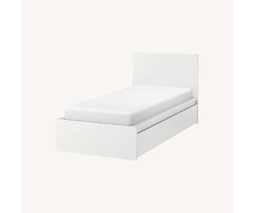 IKEA White Twin Bed w/ 2 Drawer Storage and Headboard - AptDeco