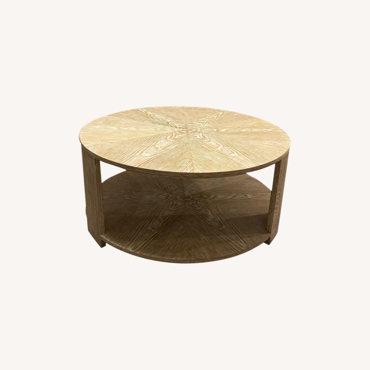 Solid Wood Round Coffee Table - AptDeco