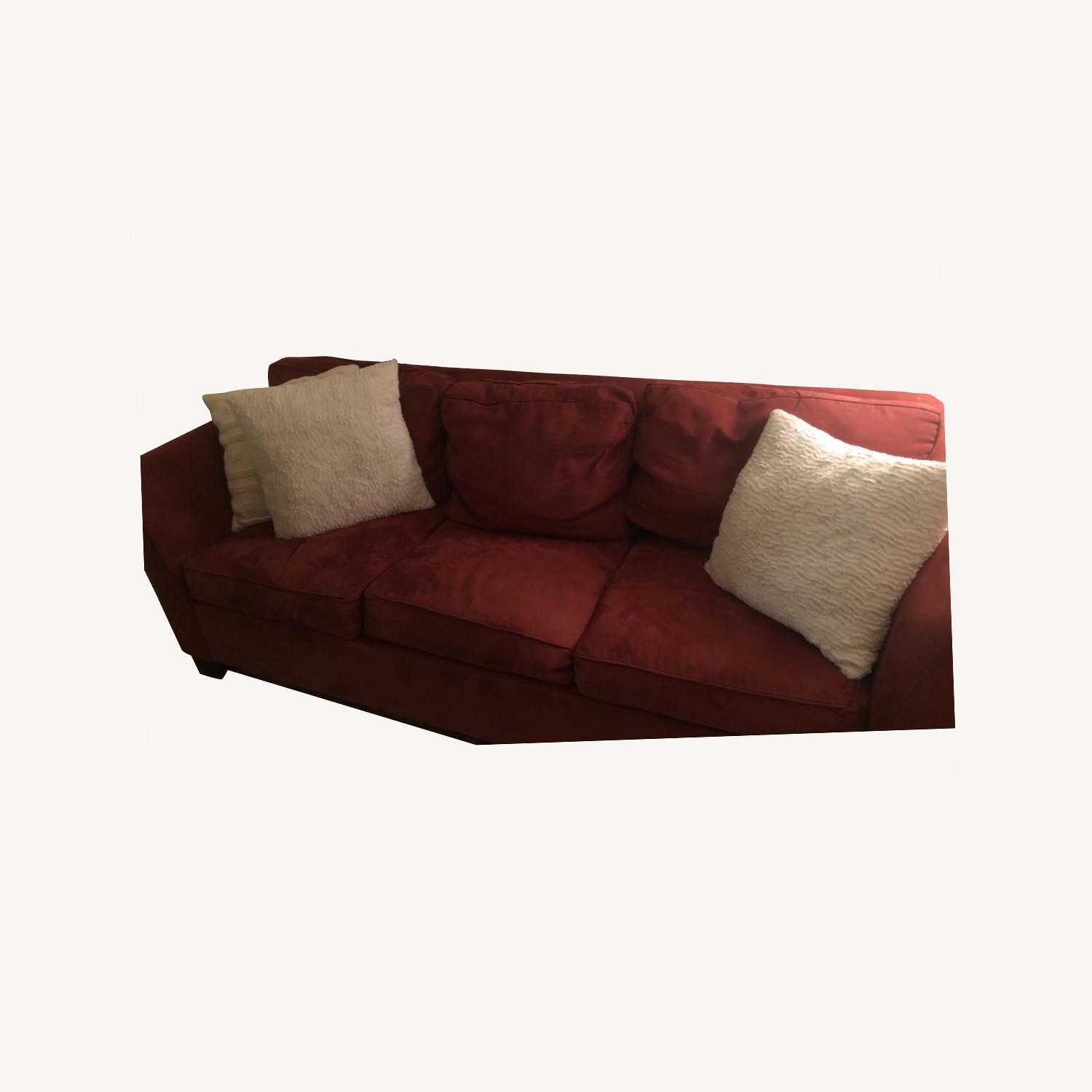 Rust Red Pull Out Couch - AptDeco