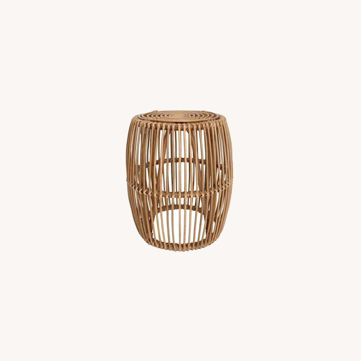 Bamboo Wicker Side Table - AptDeco