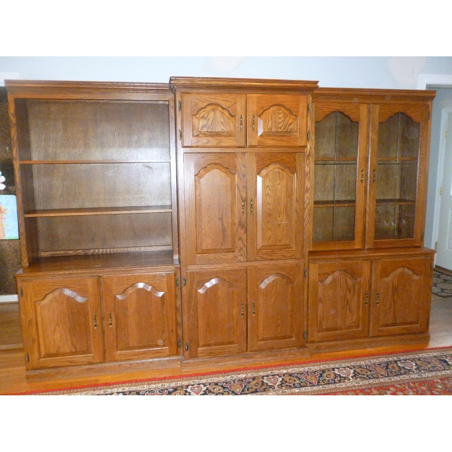 Oak 3 Piece Wall Unit - AptDeco
