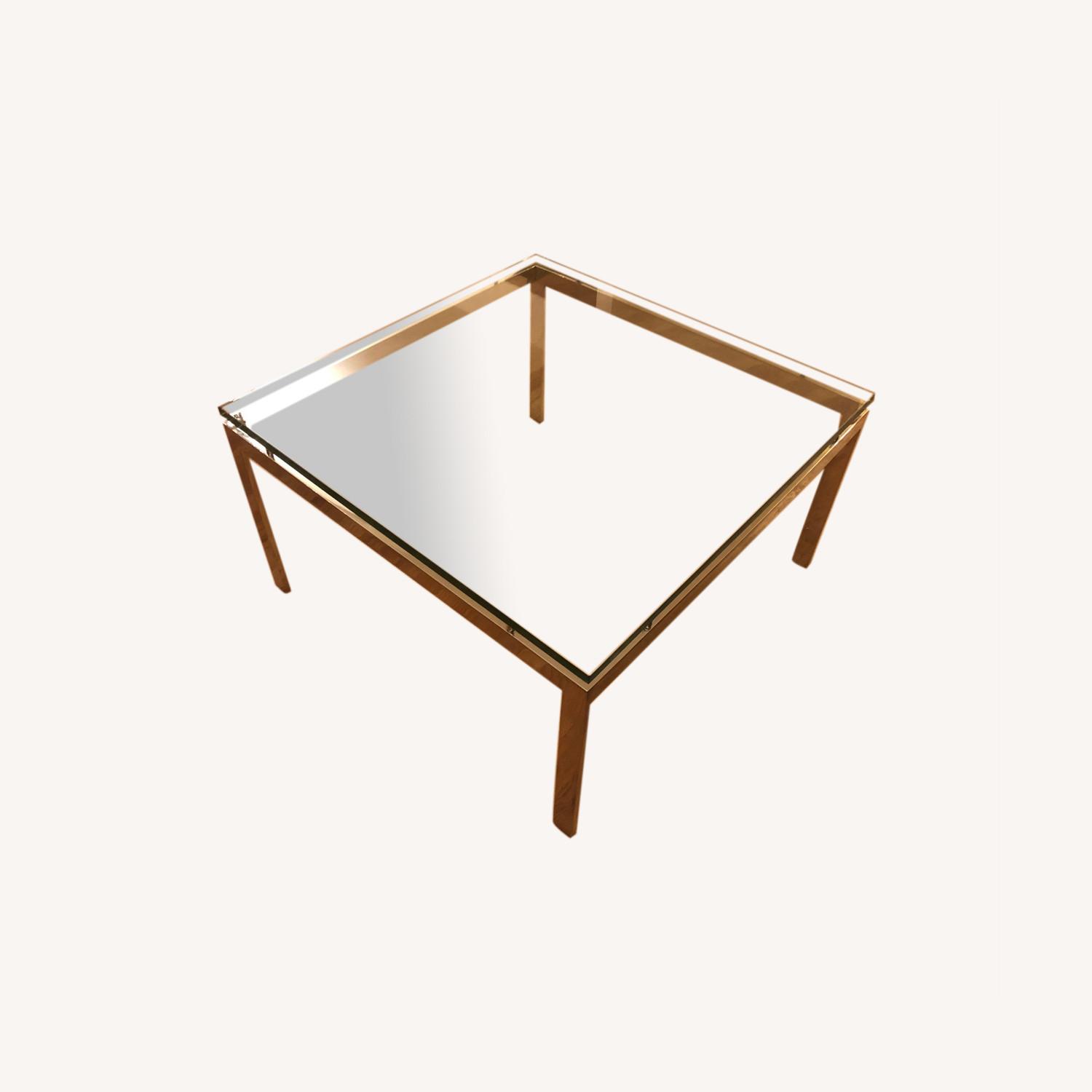 Vintage Knoll 30x30 Solid Chrome Glass Top Table - AptDeco