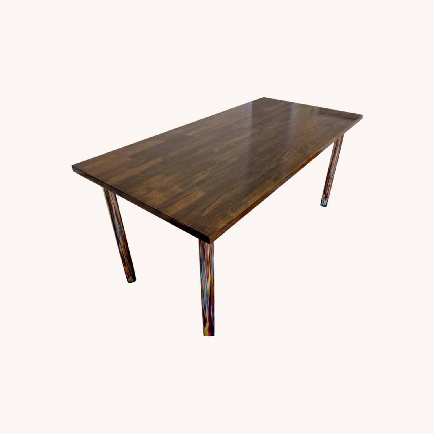 IKEA Gerton Solid Beech Wood Desk Poly Stained - AptDeco