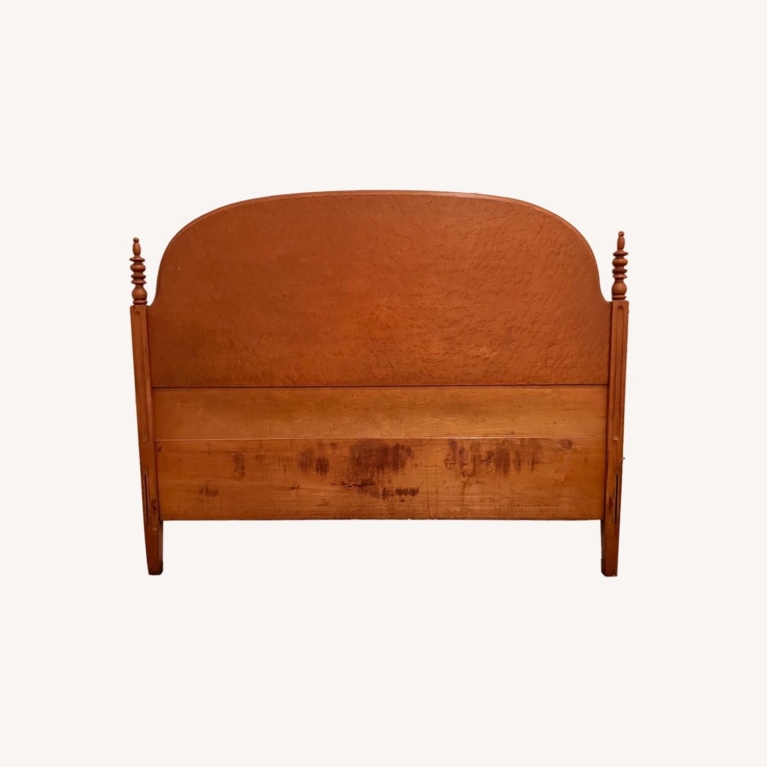 Vintage Burled Maple Headboard - Full Size - AptDeco