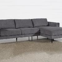Living Spaces Aquarius II Grey 2 Piece Sectional with Chaise AptDeco