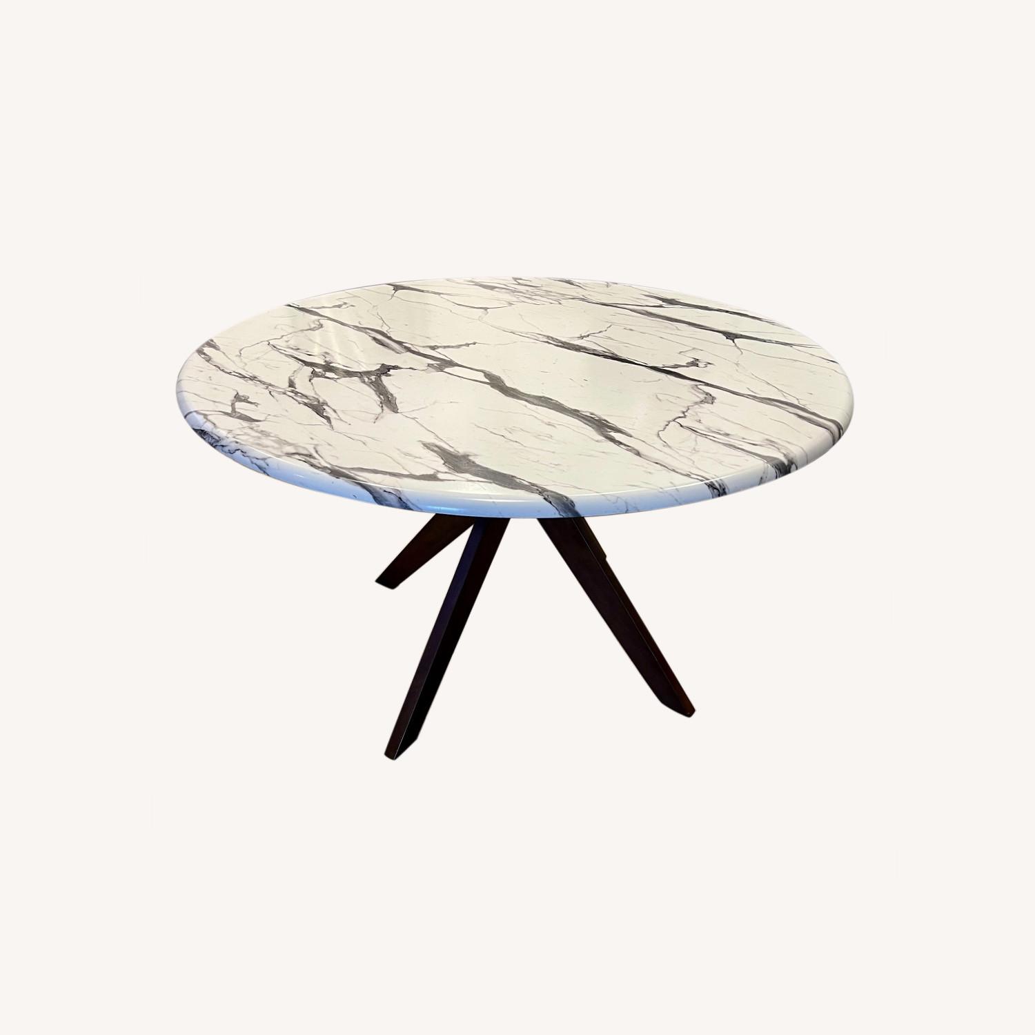 Faux Marble Top Dining Table - AptDeco