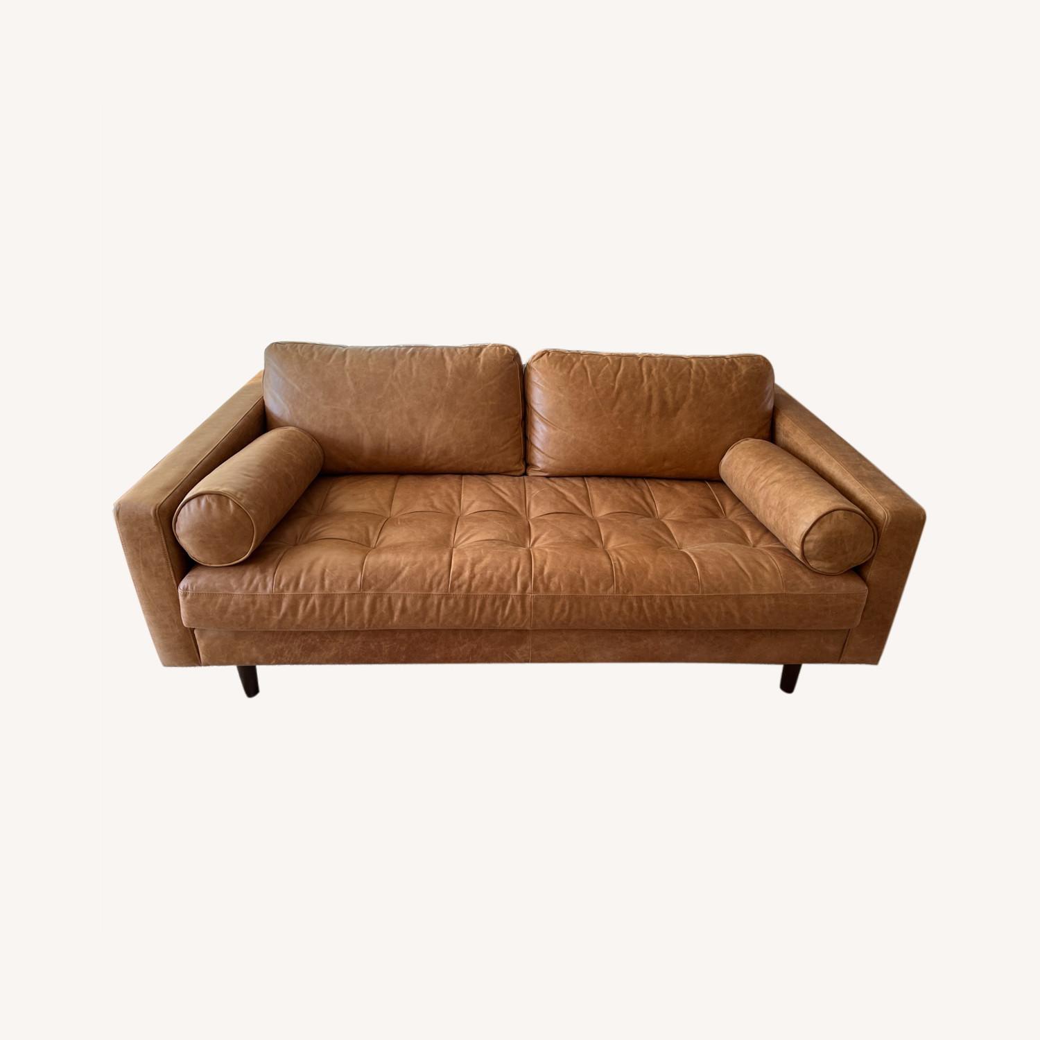 Poly & Bark Cognac Tan 72" Napa Sofa - AptDeco