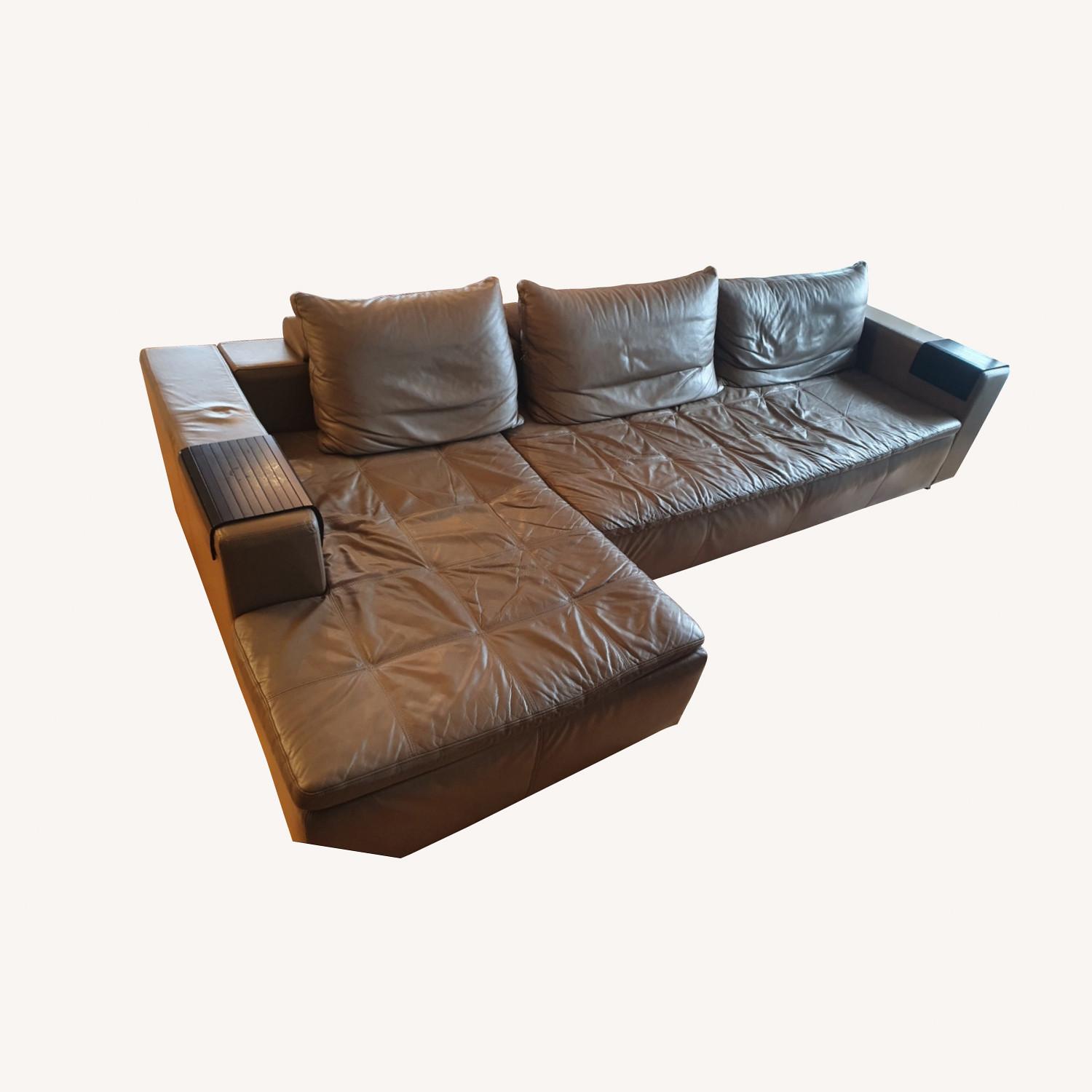 Roche Bobois Leather Sectional Sofa - AptDeco