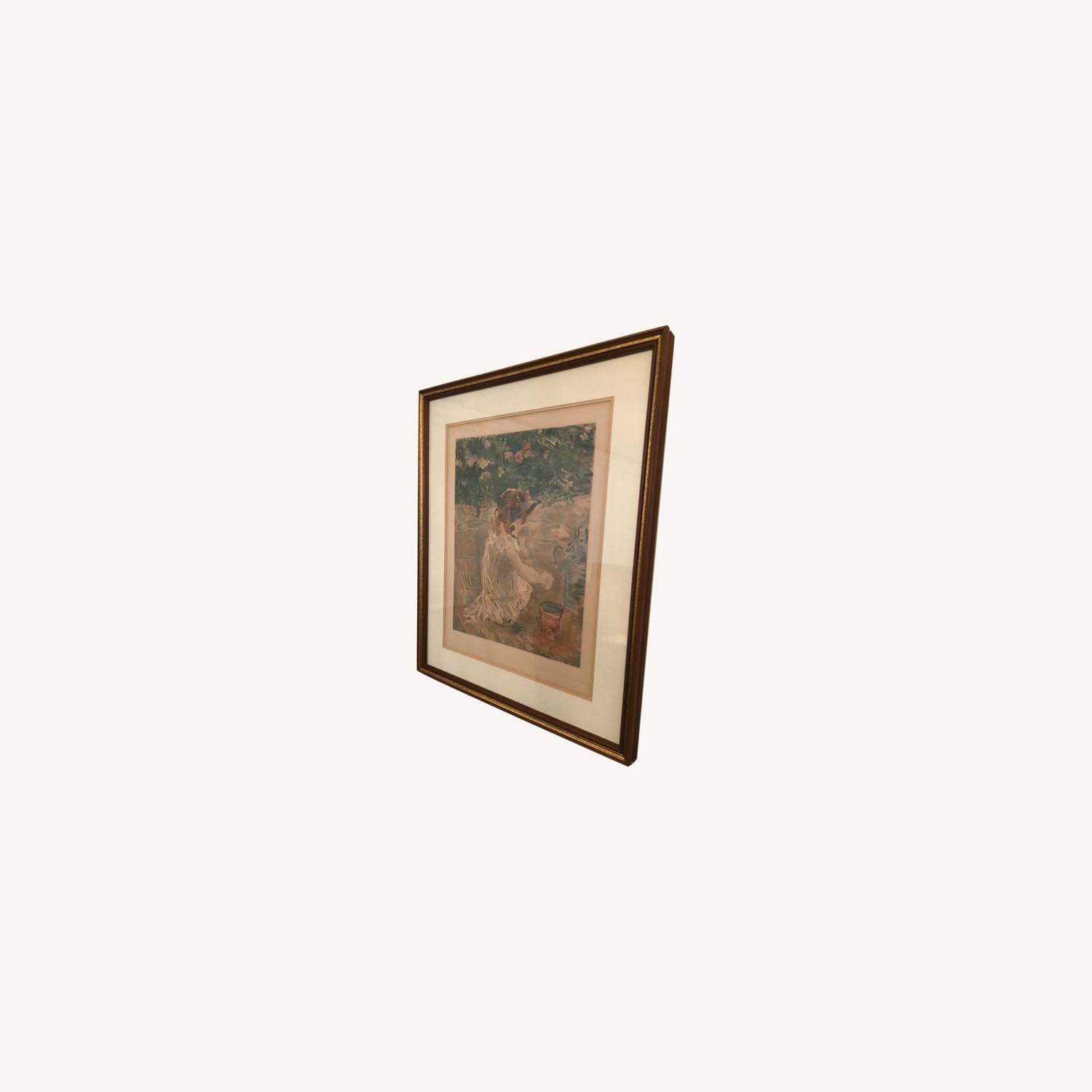 Vintage Lithograph Little Girl - AptDeco