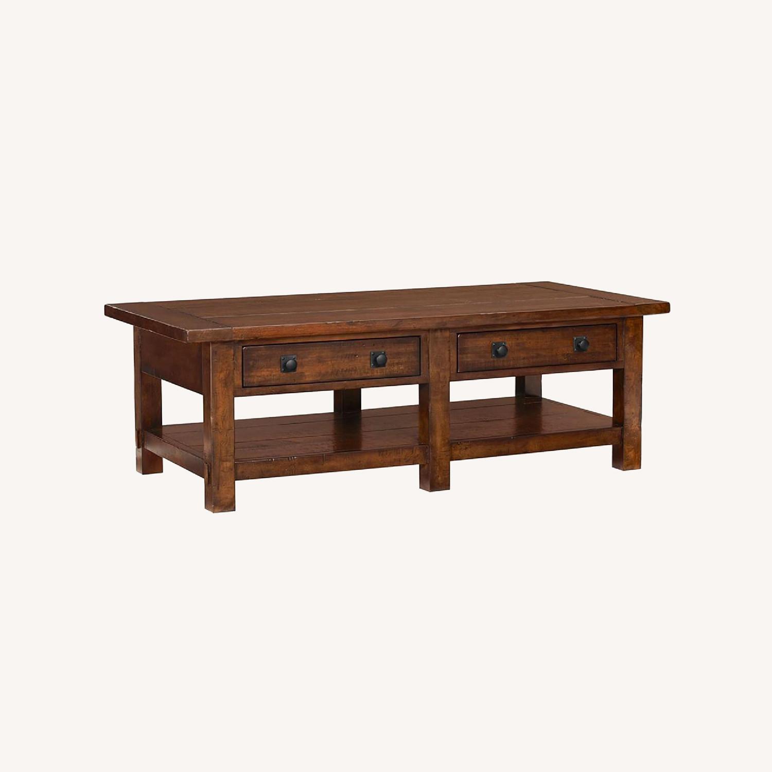 Pottery Barn Rectangular Wood Coffee Table - AptDeco