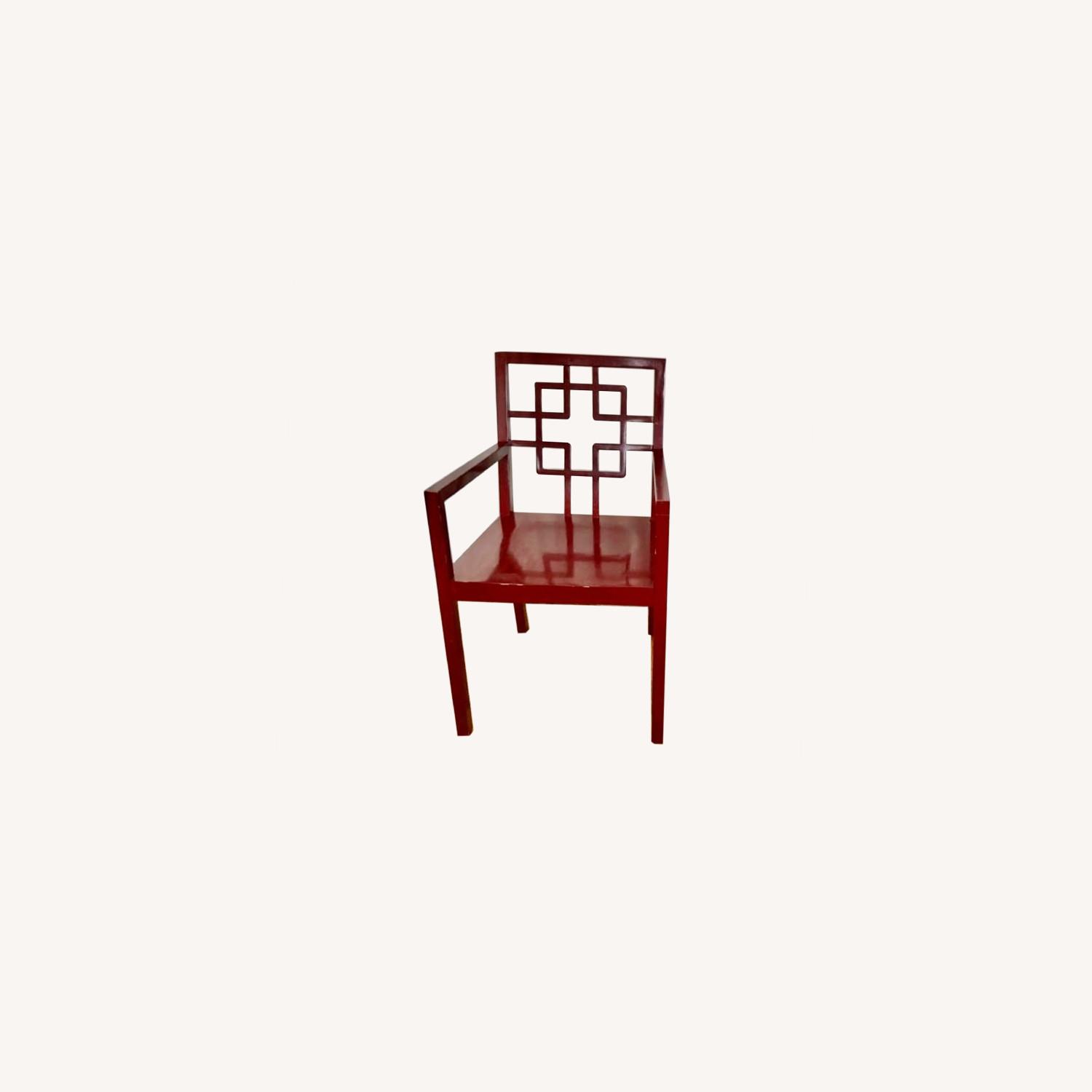 West Elm Red Modern Asian Dining Chairs set Of 2 - AptDeco