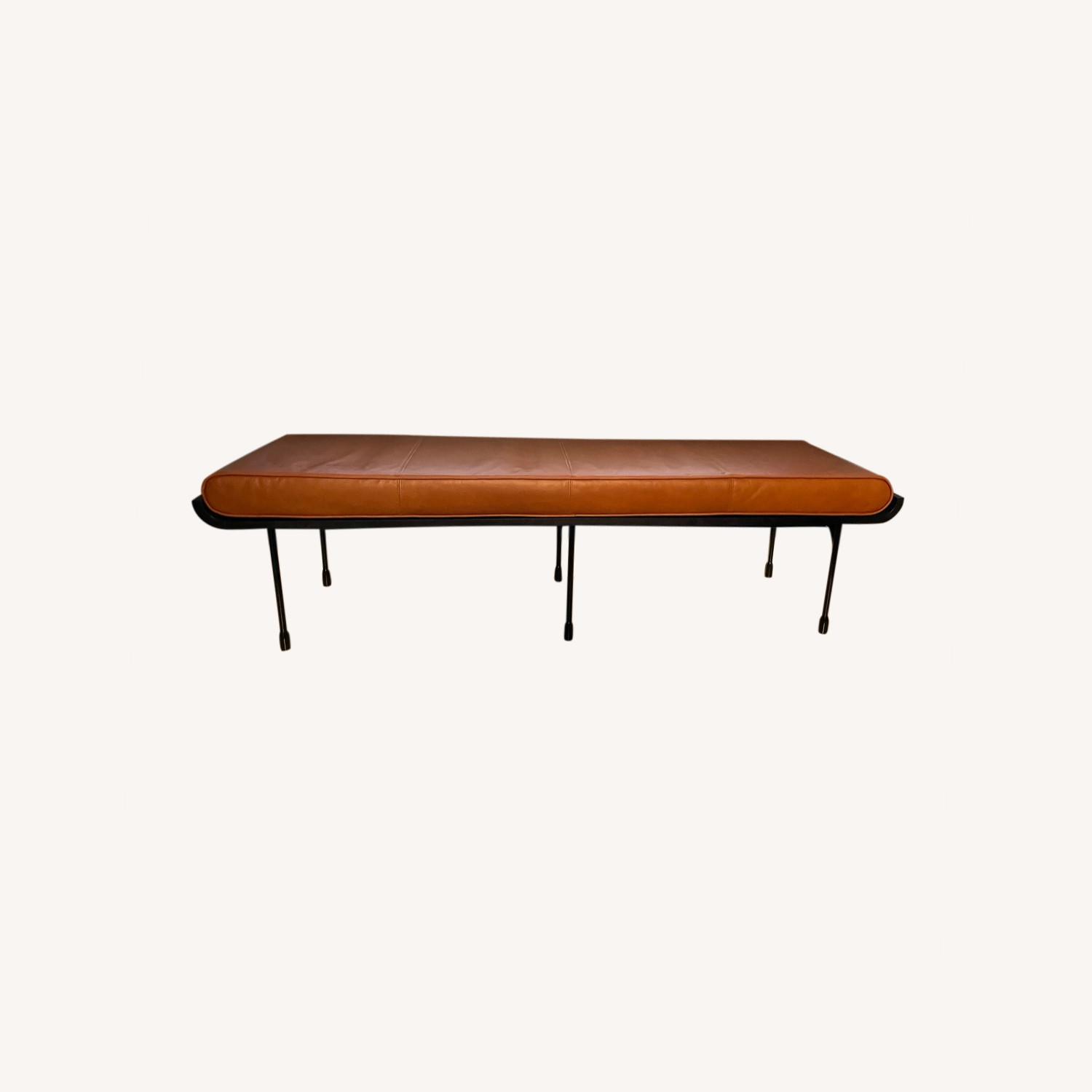 CB2 JUNEAU LEATHER AND METAL BENCH - AptDeco