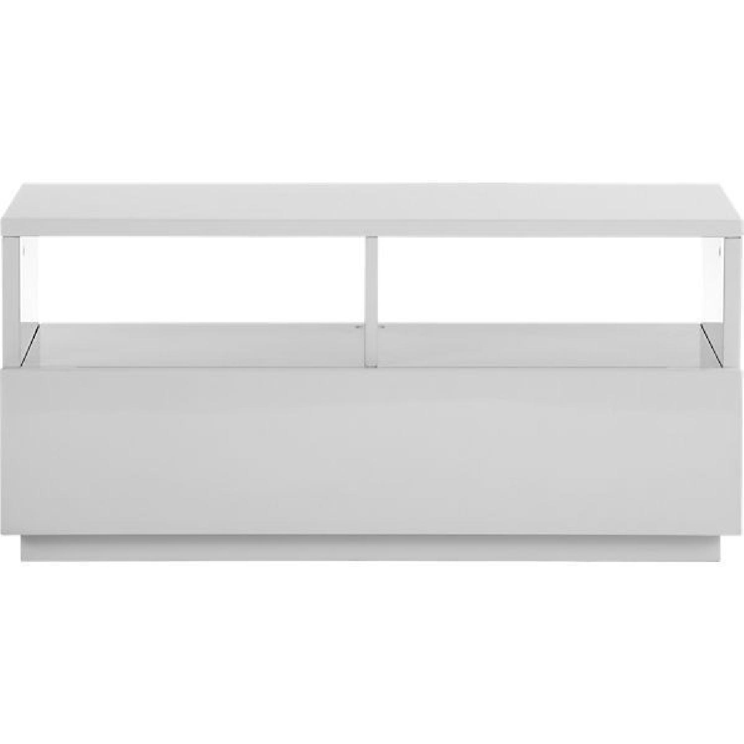 CB2 Chill White Mini Media Console - AptDeco