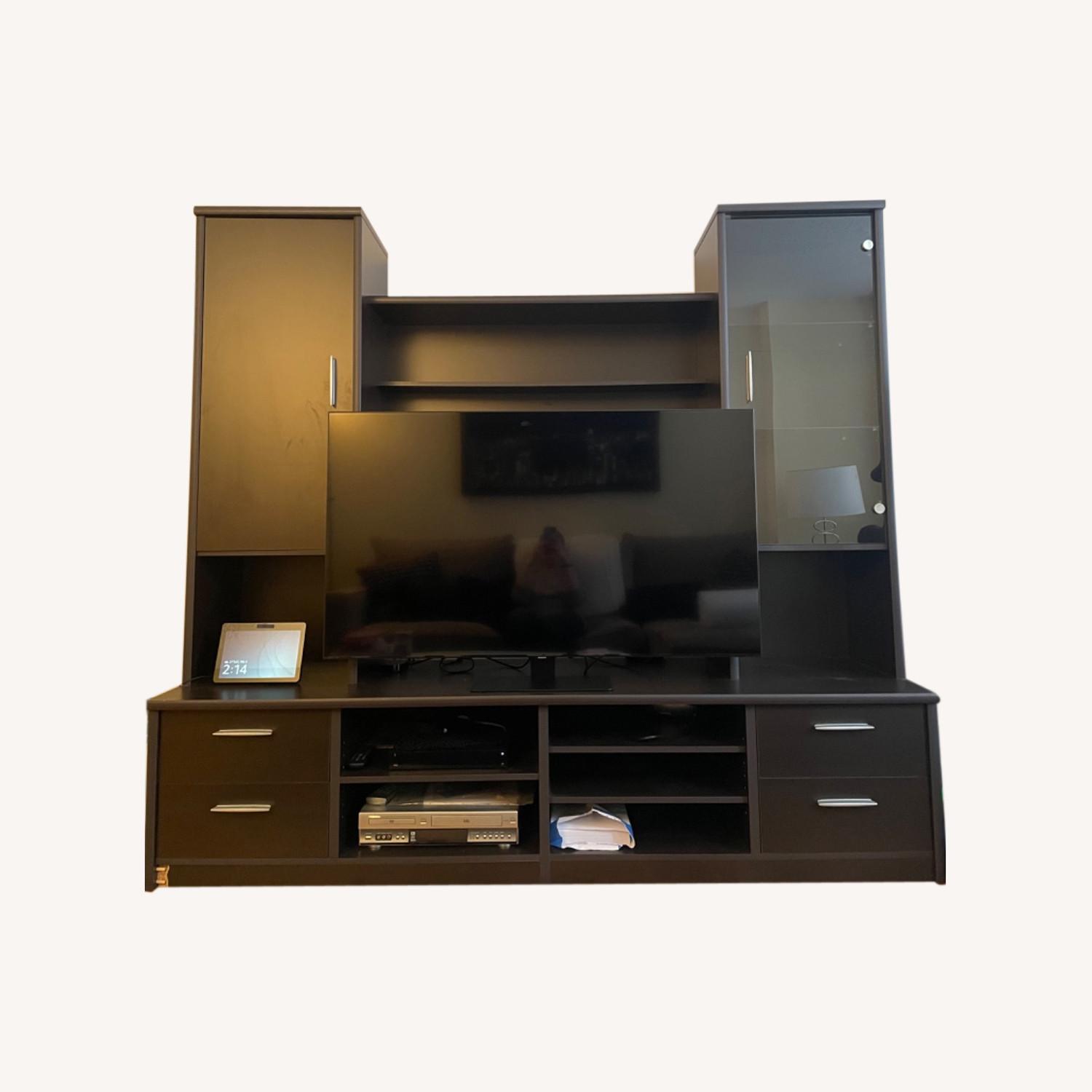Large Tv Unit with 2 Bookcases and Display Shelves - AptDeco