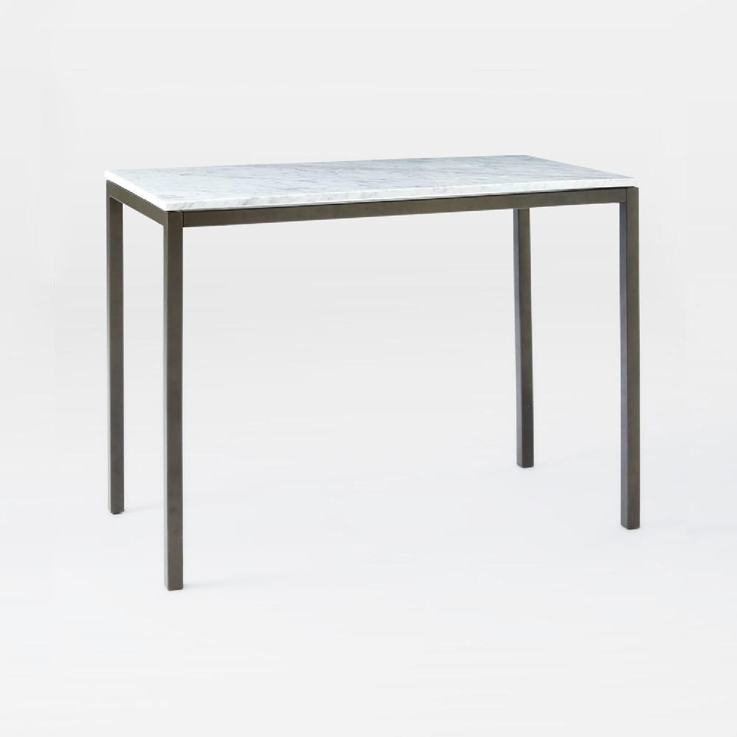 West Elm Marble Box Frame Counter Table - AptDeco