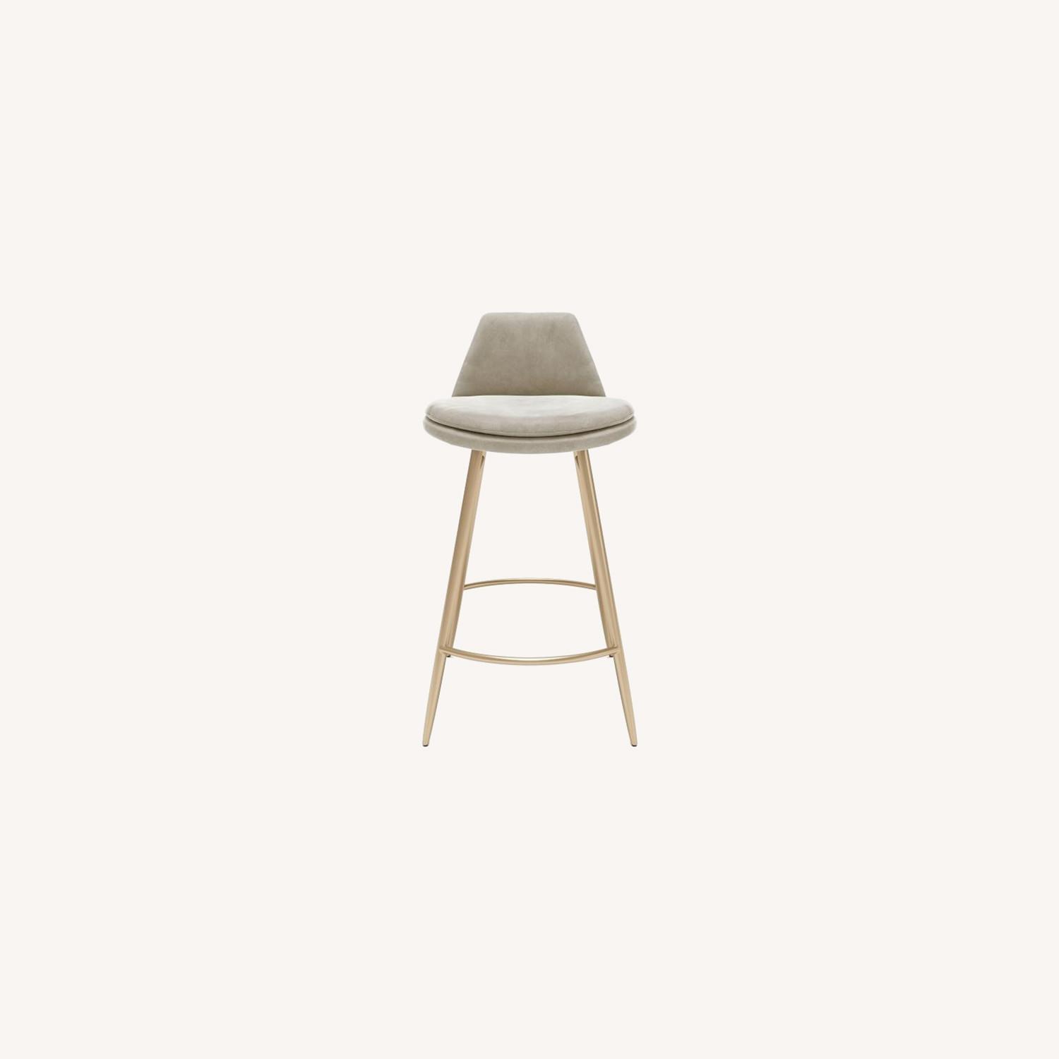 West Elm Finley Counter Stool,Distressed Velvet - AptDeco