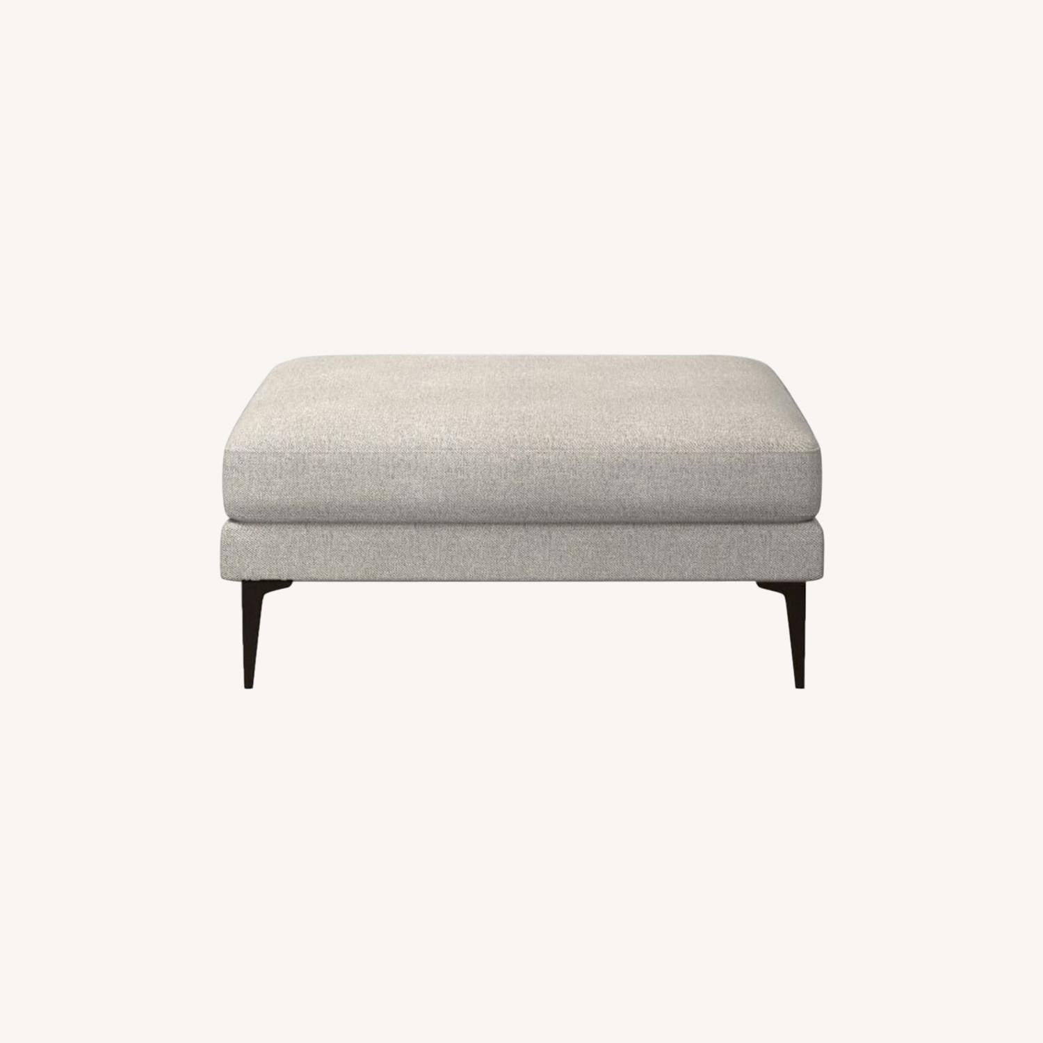 West Elm Andes Ottoman, Stone Twill - AptDeco
