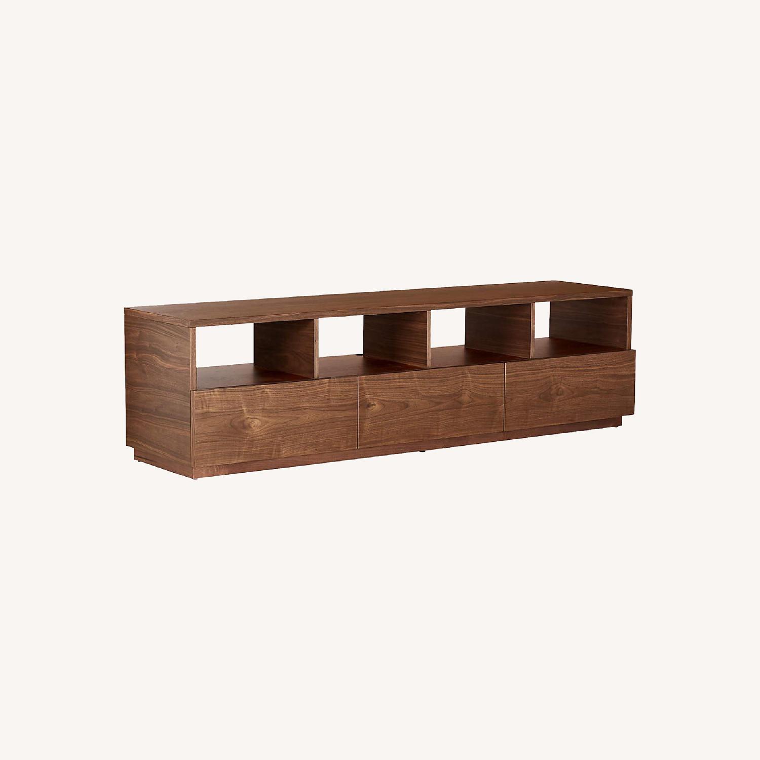 CB2 CHILL WALNUT Wood Media Console - AptDeco