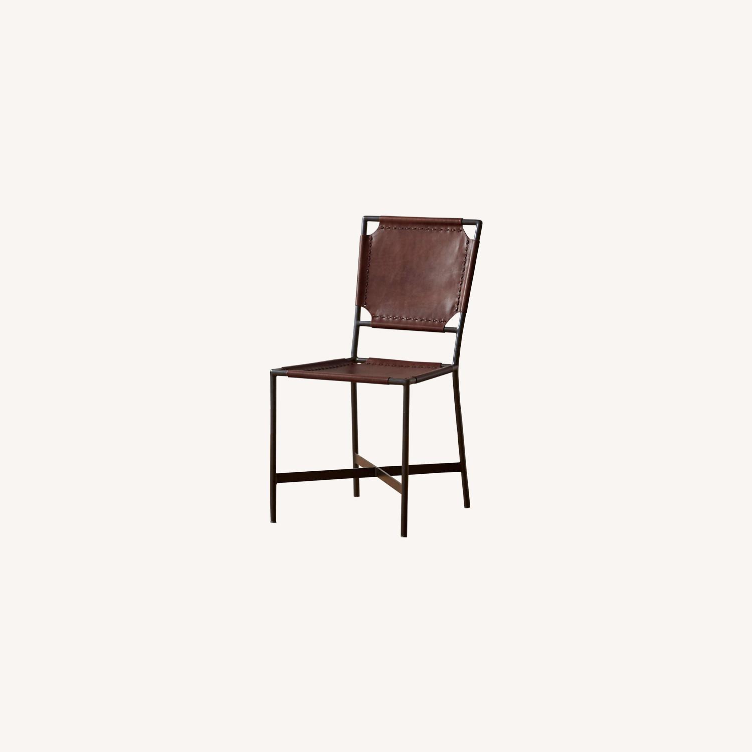 Crate & Barrel Laredo Leather Dining Chairs - AptDeco