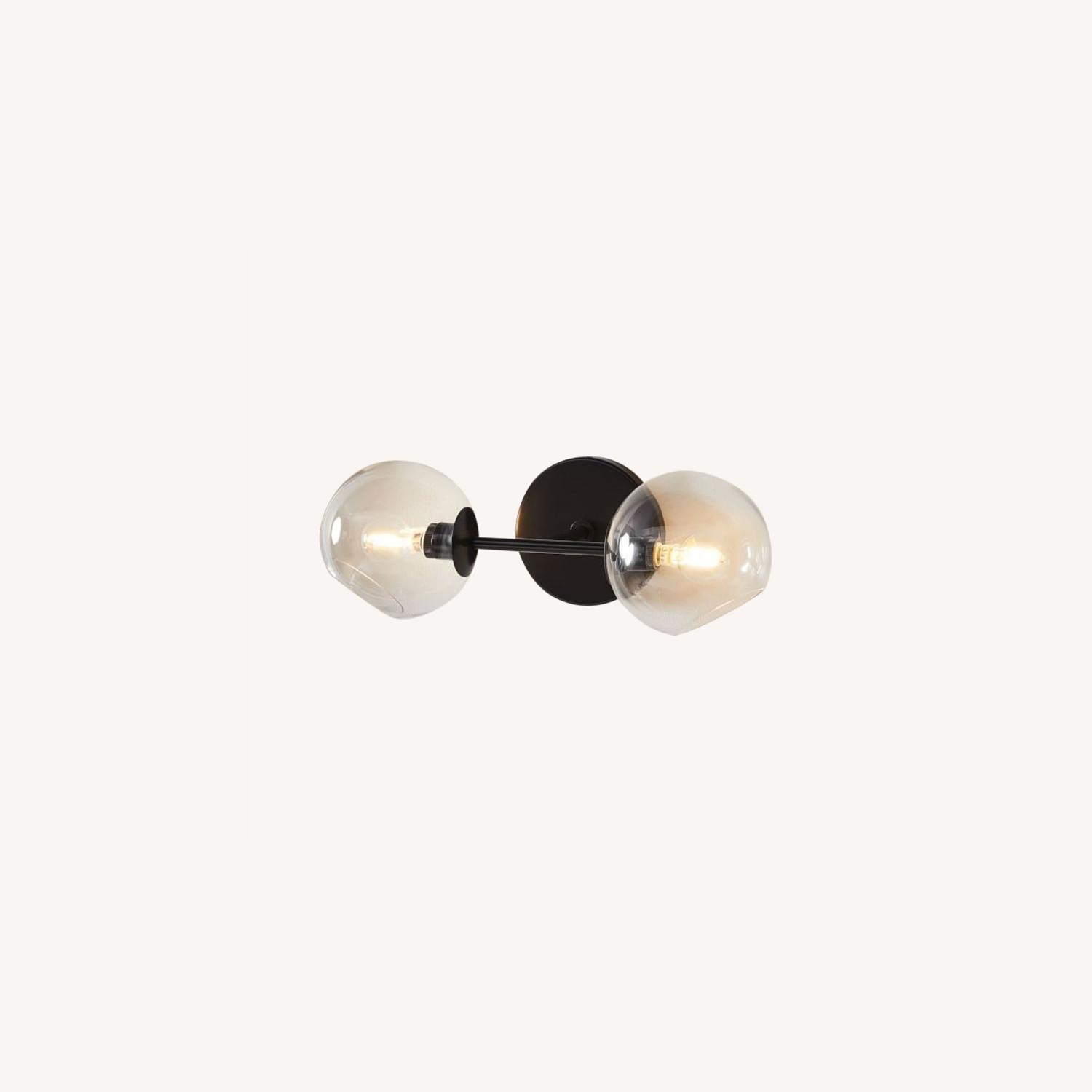 West Elm Staggered Glass Double Sconce,Dark Bronze - AptDeco
