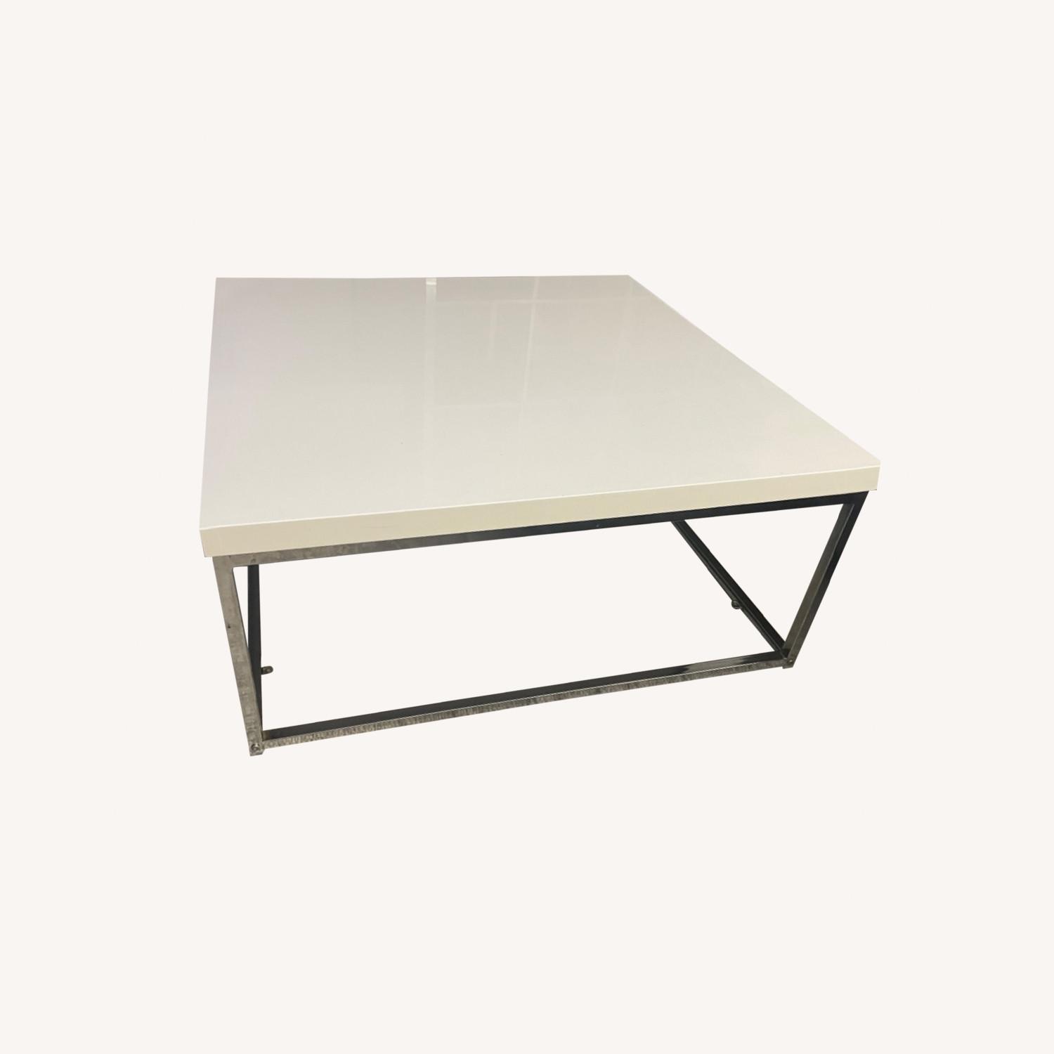 Safavieh Square White Coffee Table - AptDeco