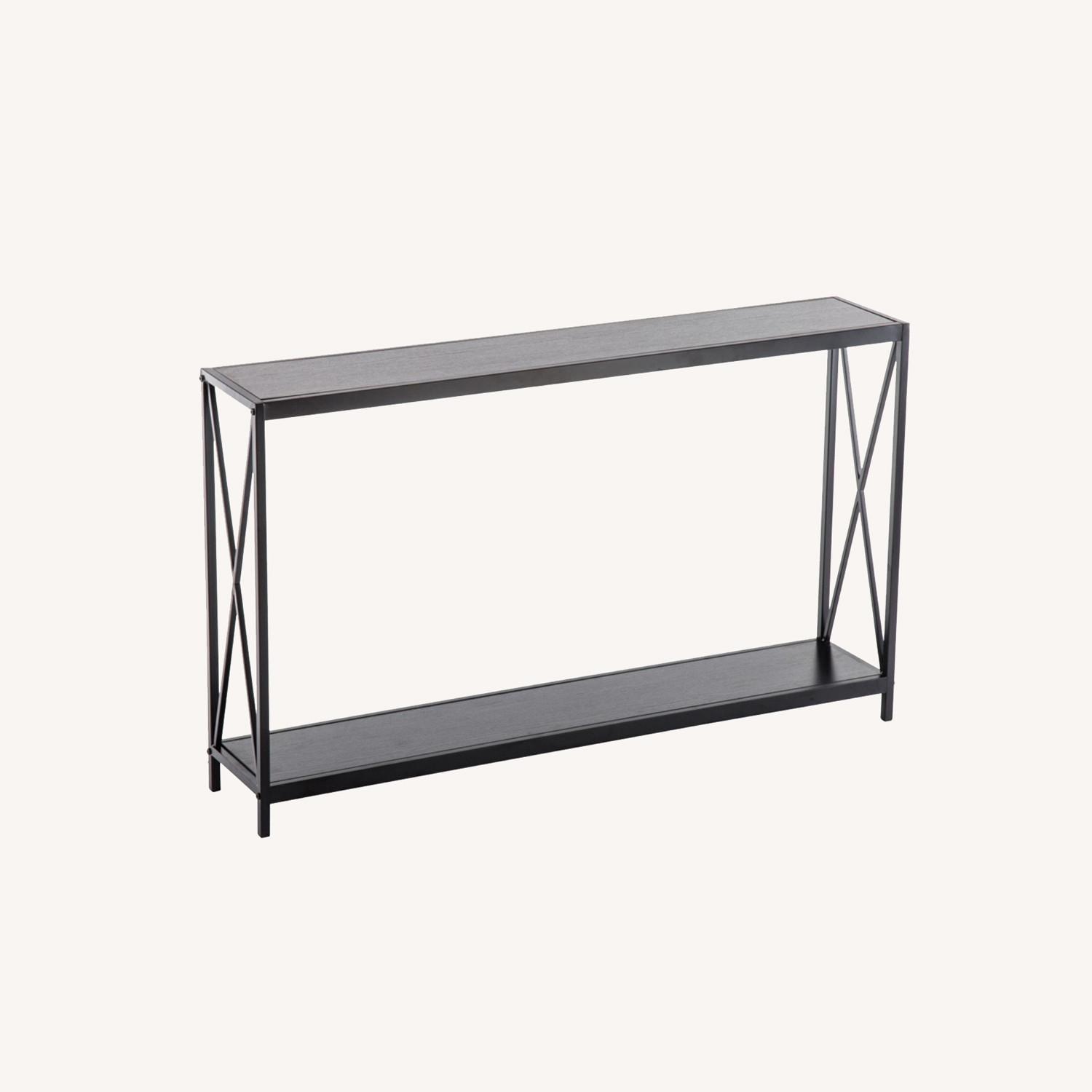 Console Table Sleek Black Entryway Desk - AptDeco