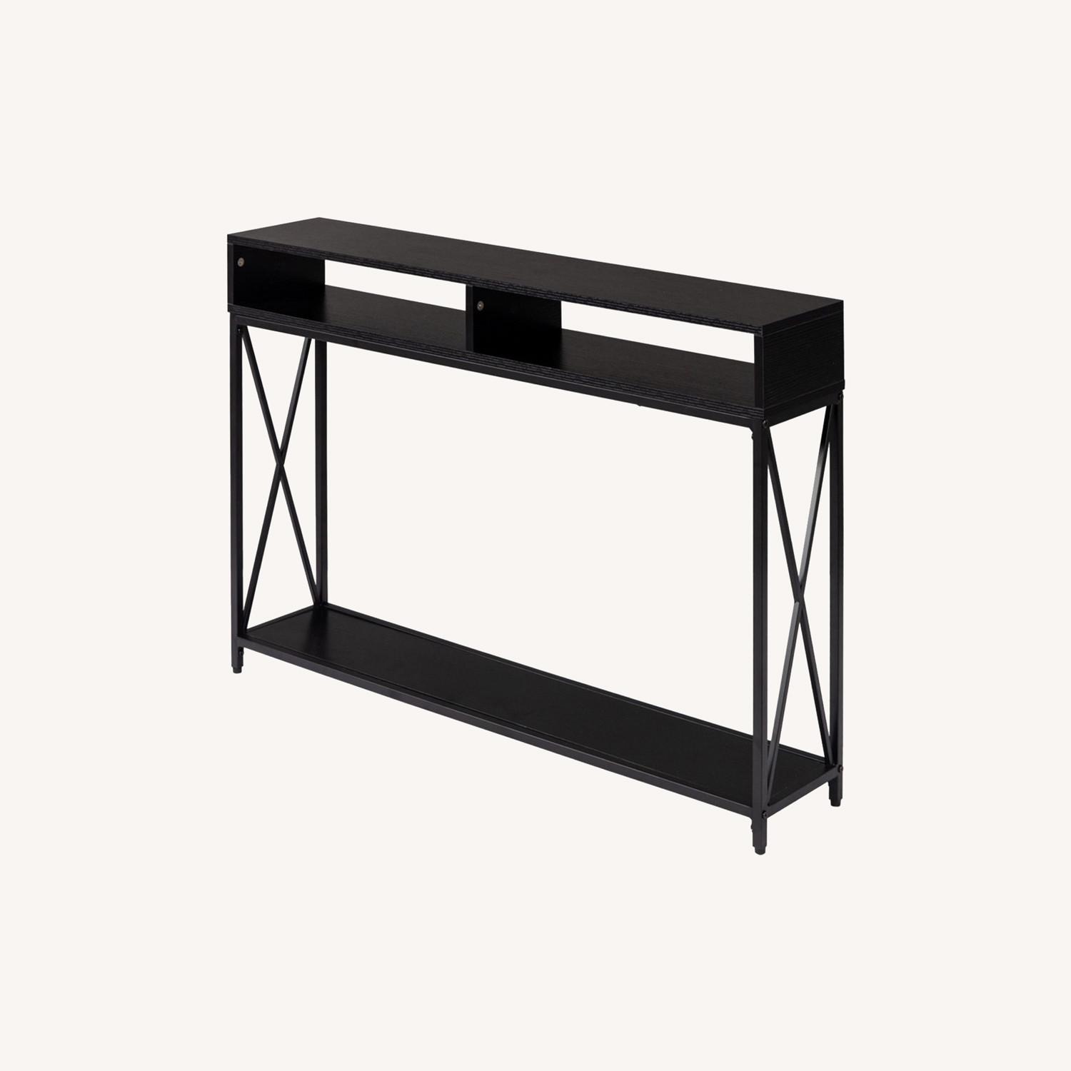 Console Table Black Sleek Sideboard Hallway Desk - AptDeco