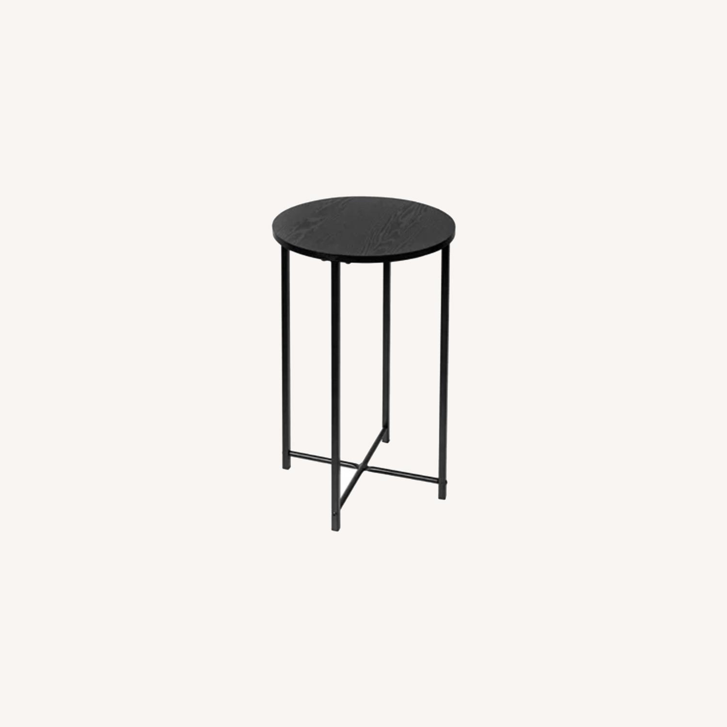 Honey-Can-Do Simple Black Side Table - AptDeco
