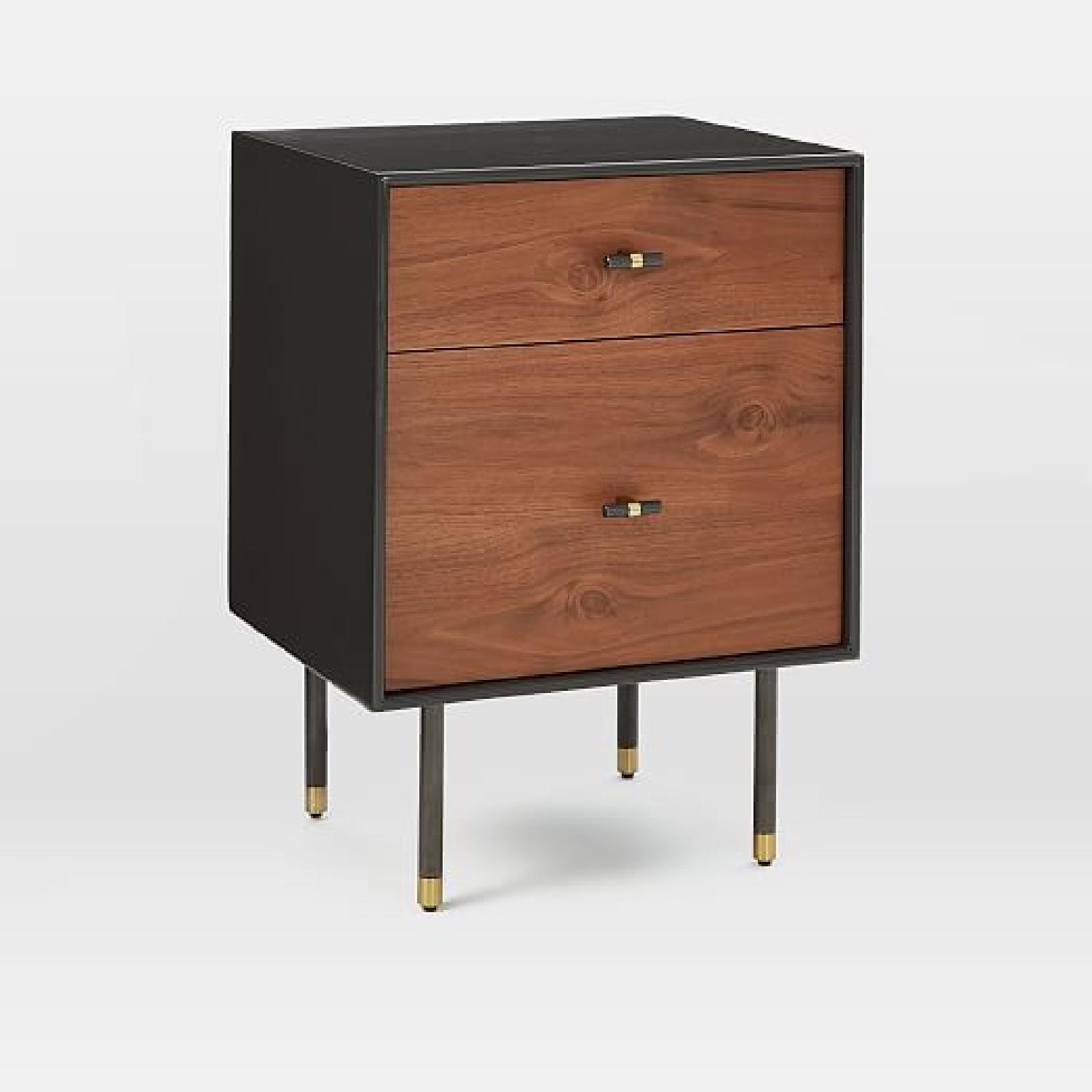 West Elm Modernist Wood & Lacquer Nightstand - AptDeco