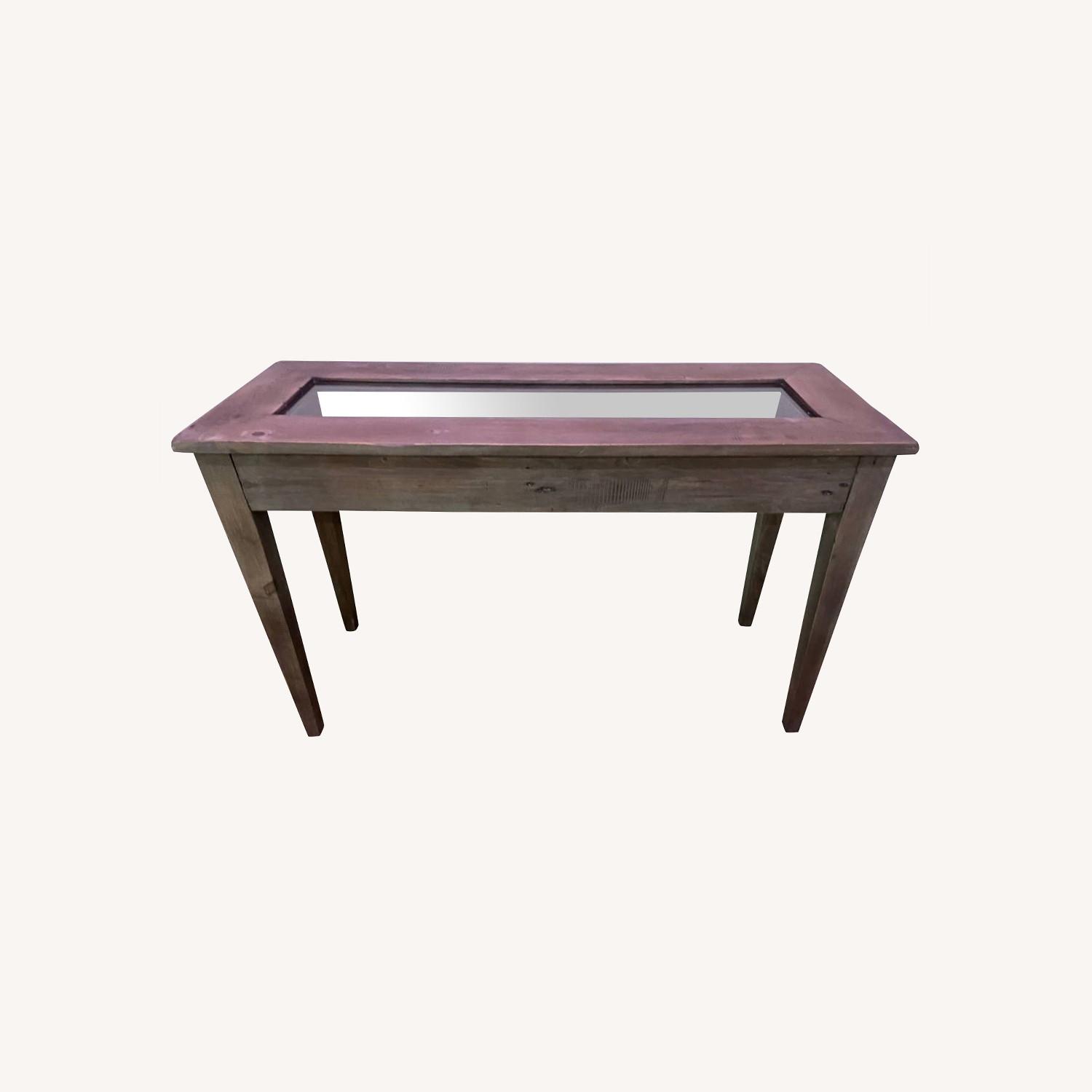 FSC Wood Display Curio Entry Side Table - AptDeco