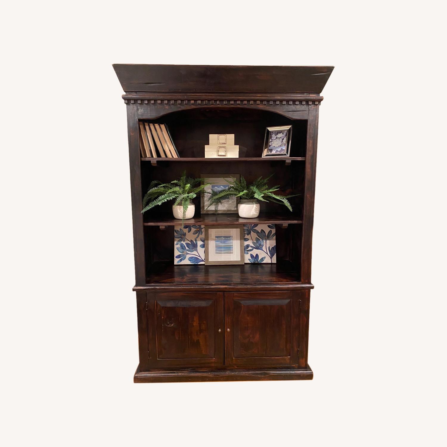 Old-world Wooden Bookcase - AptDeco