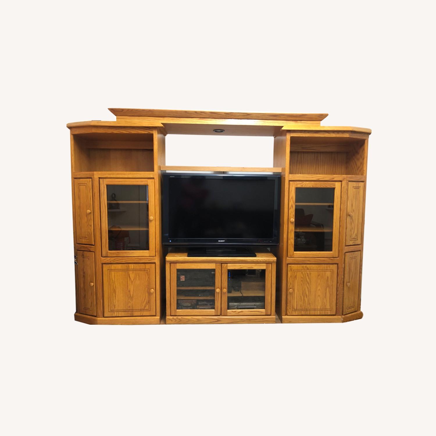 Golden Oak Wall Unit - AptDeco