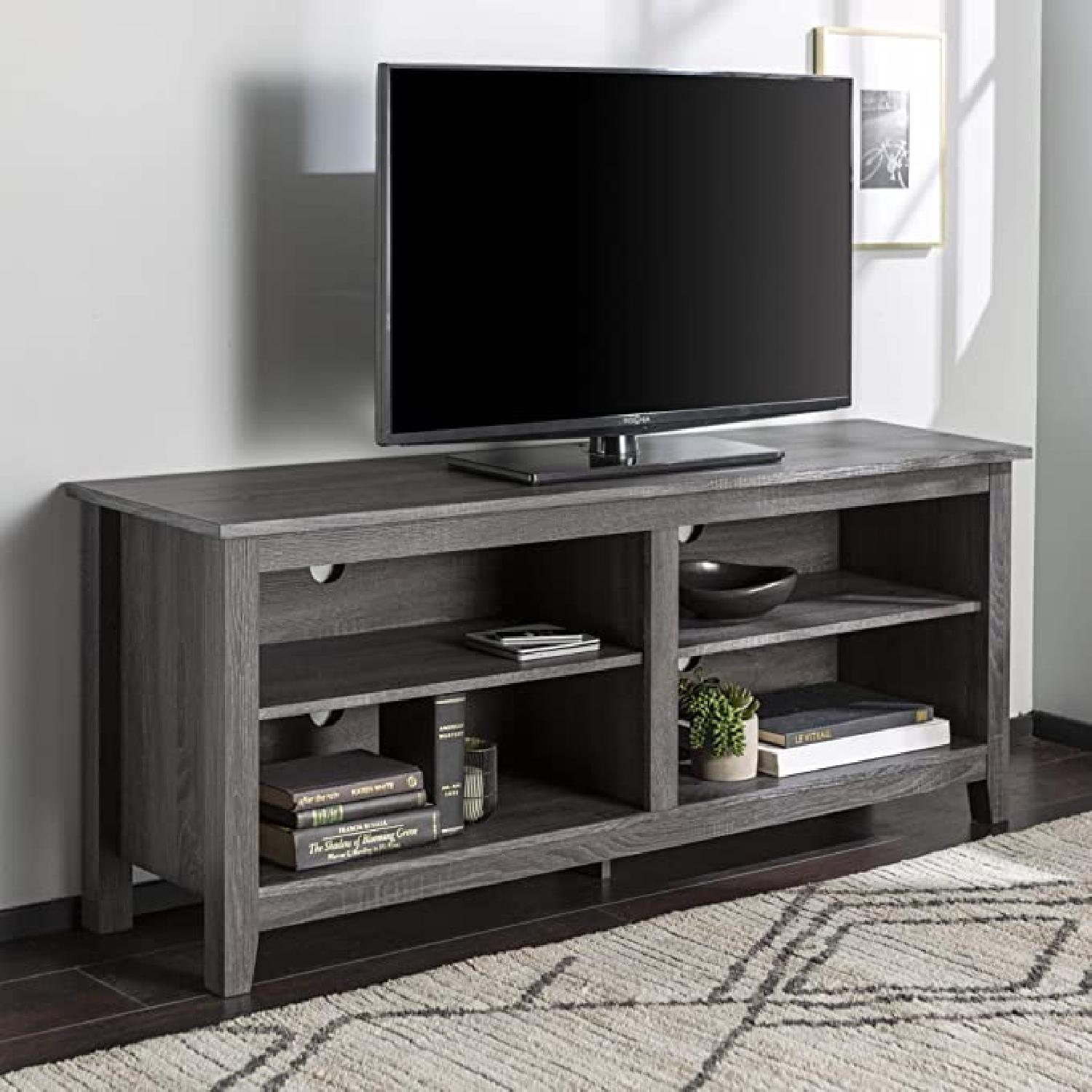 Walker Edison Dark Grey Wood TV Stand - AptDeco