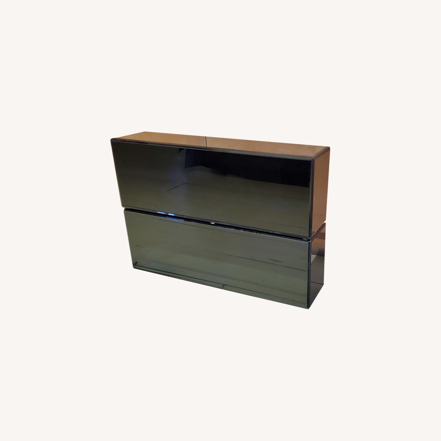 2 Dark Glass Display Columns | Pedestals | Plinths - AptDeco