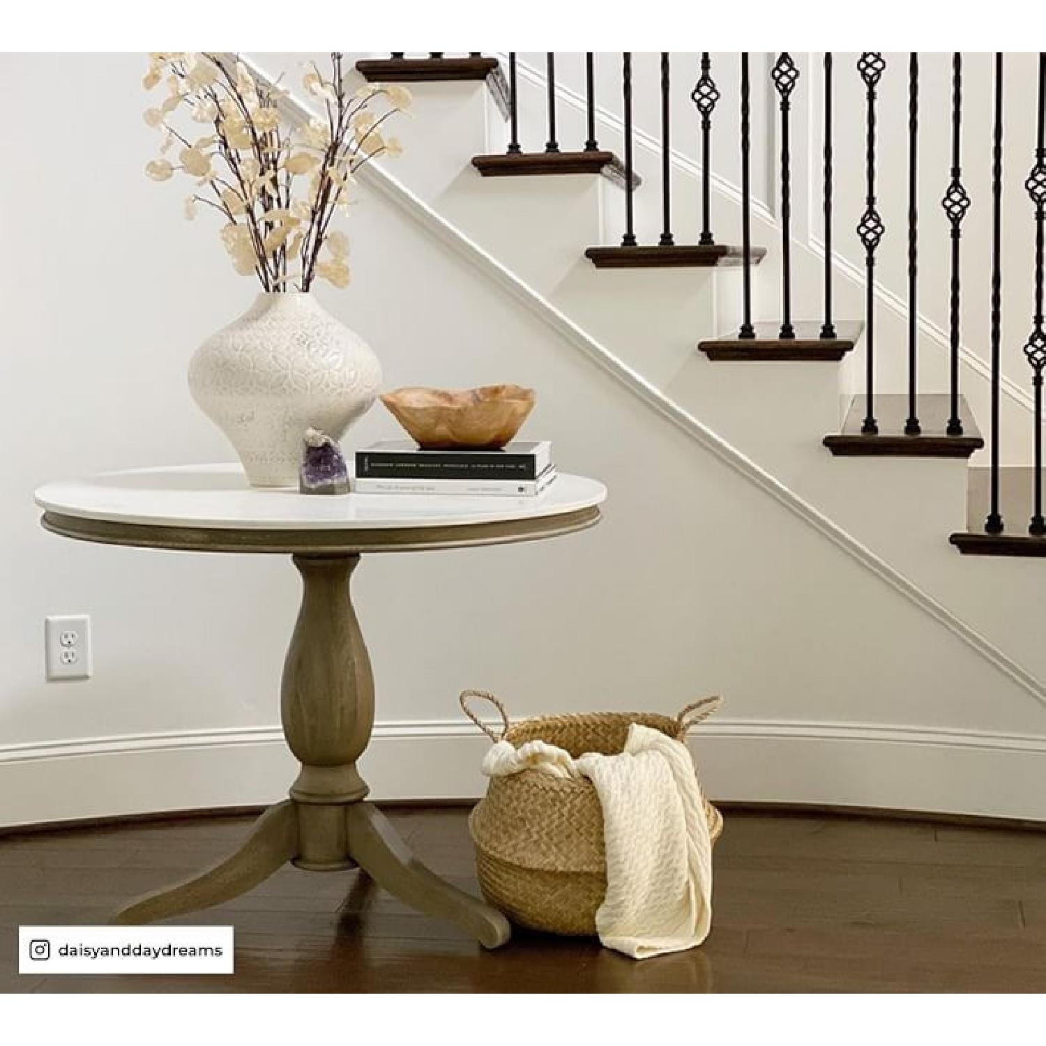 Pottery Barn Marble Round Dining Table - AptDeco