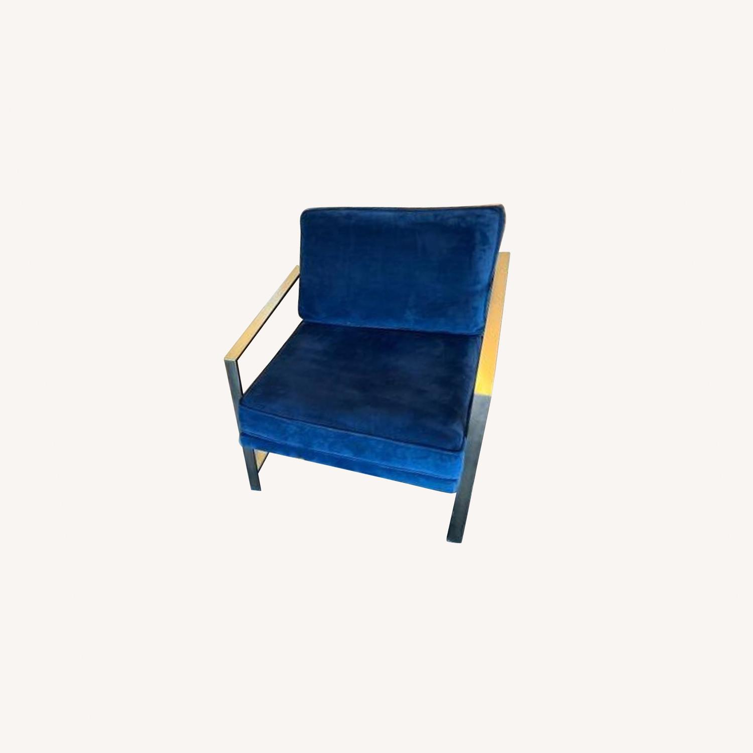 West Elm Metal Frame Chair, Performance Velvet - AptDeco