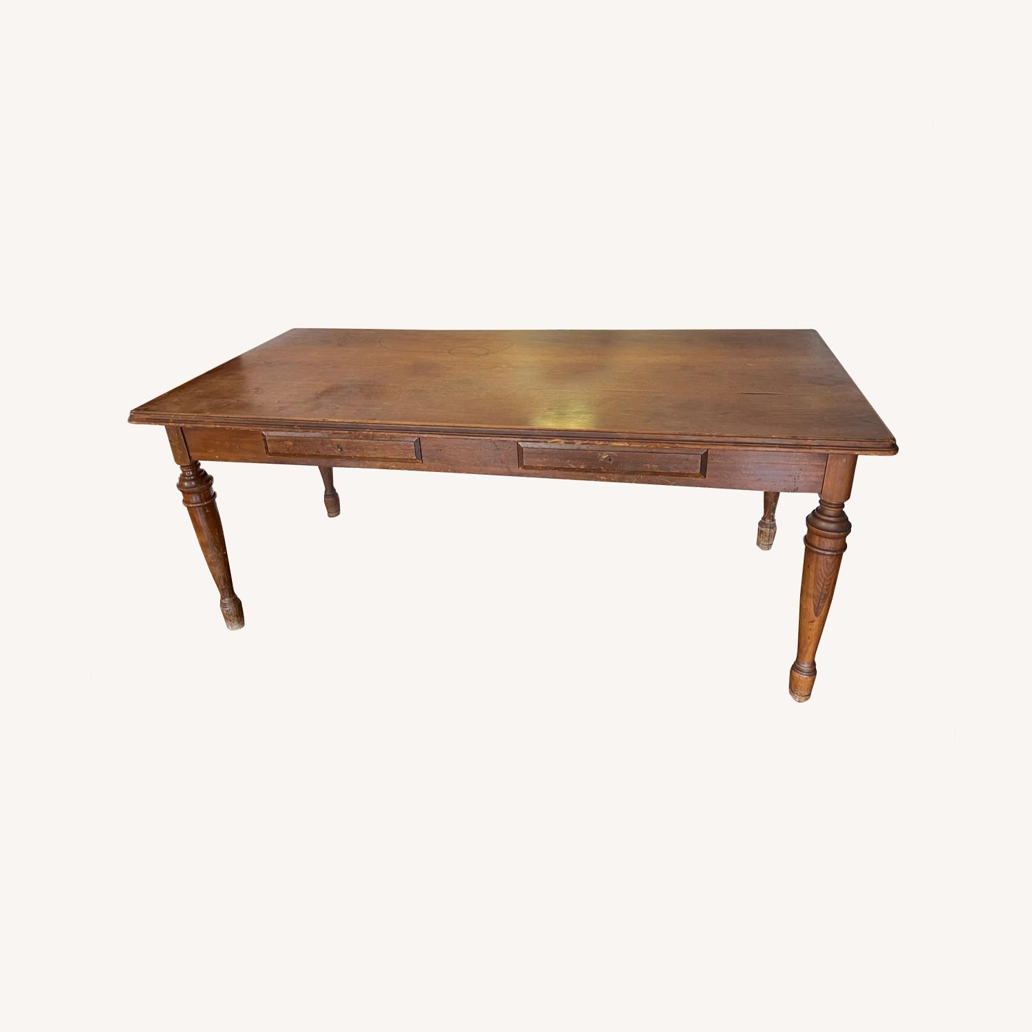 Large Antique Wooden Table - AptDeco