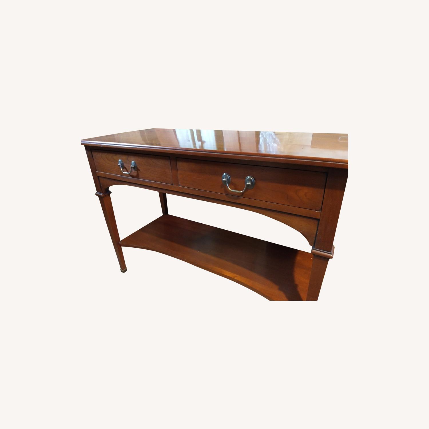 Cherry Finish Console Table - AptDeco