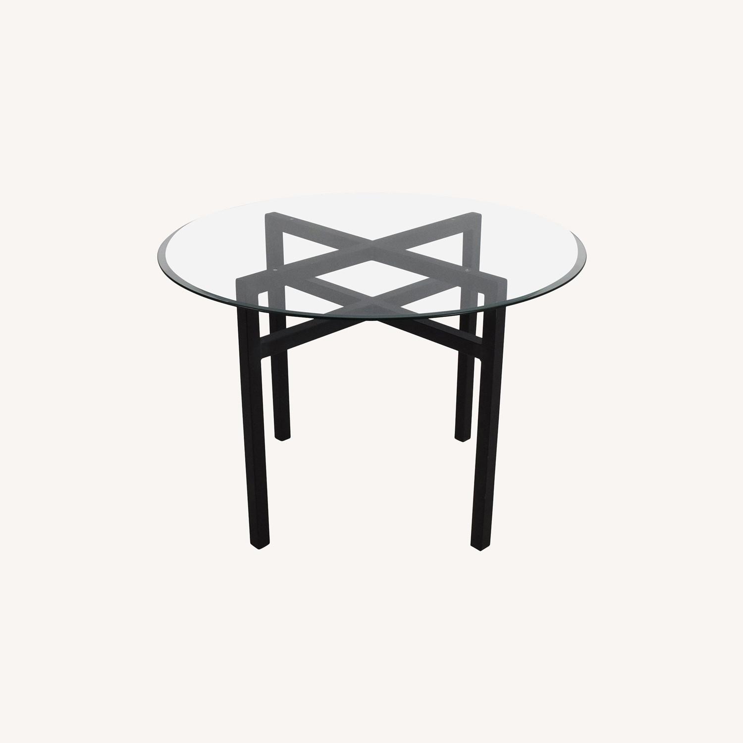 Room & Board Benson 42" Glass Top Dining Table - AptDeco
