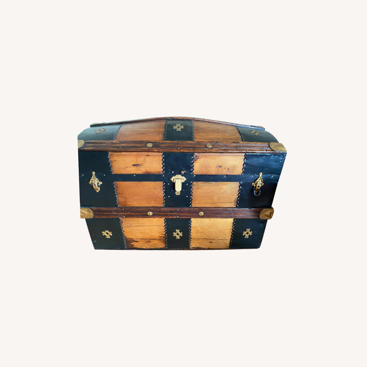 Vintage Wood Chest Gold Hardware - AptDeco