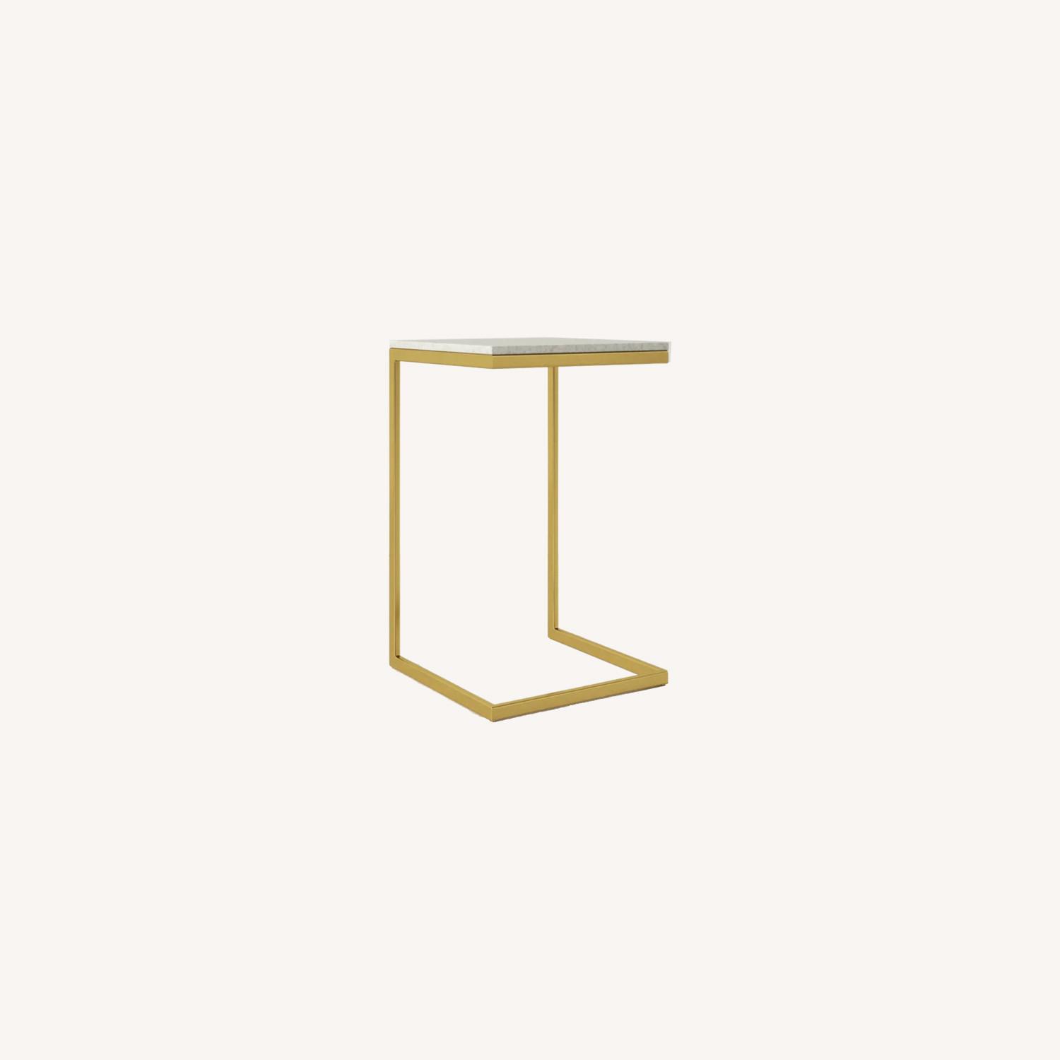 Gold and Marble End Table - AptDeco