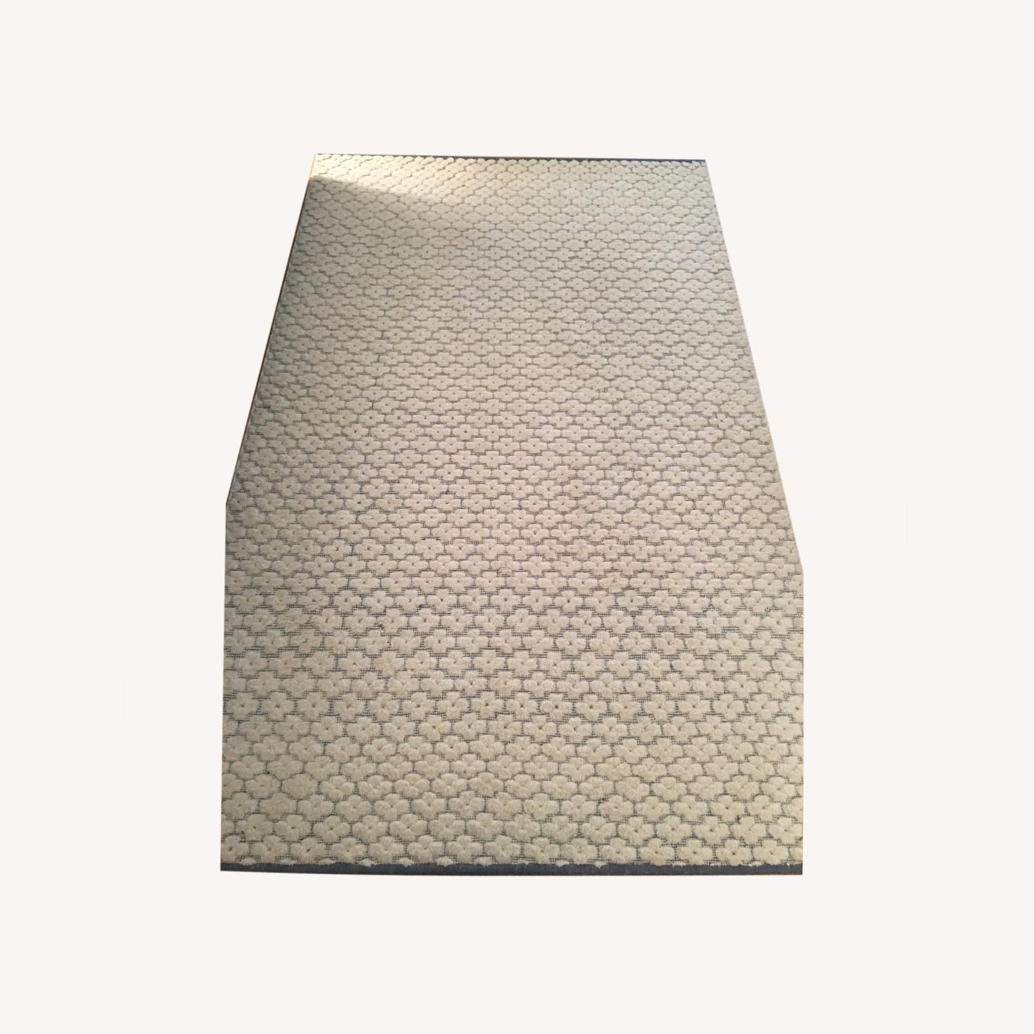 West Elm Blue & Cream Area Rug - AptDeco