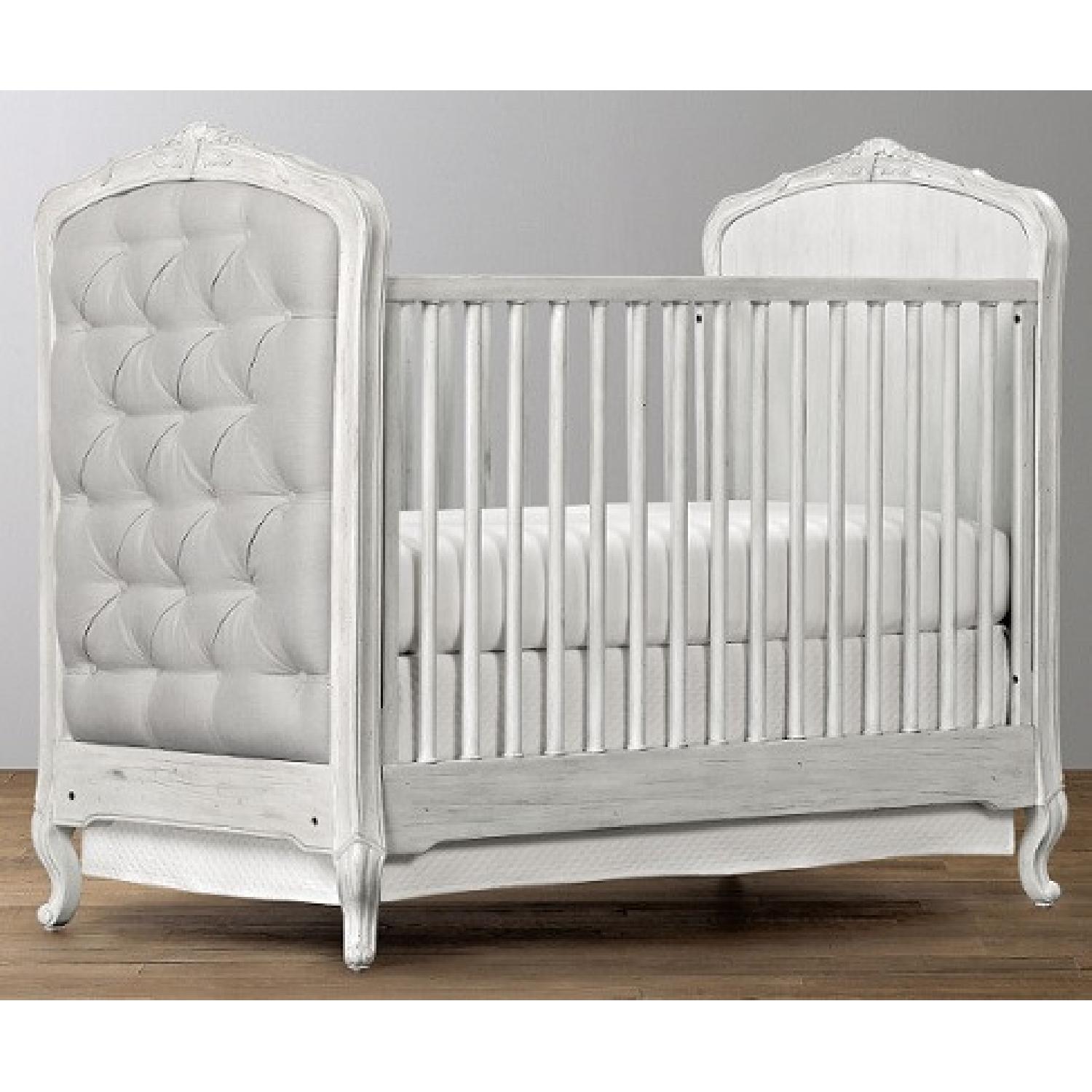 Restoration Hardware Colette Tufted Crib W Toddler Kit - AptDeco
