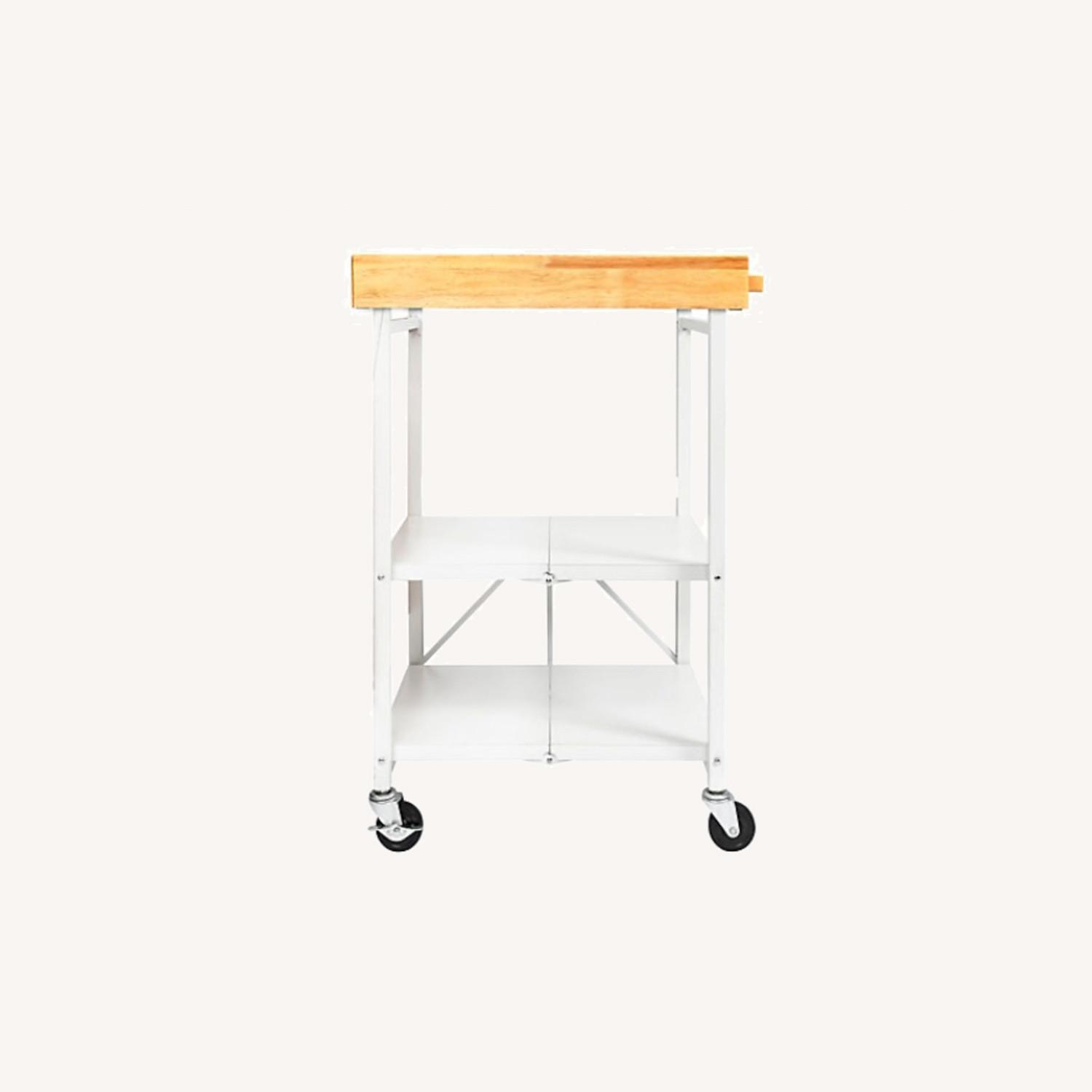 Foldable Butcher Block Kitchen Cart - AptDeco