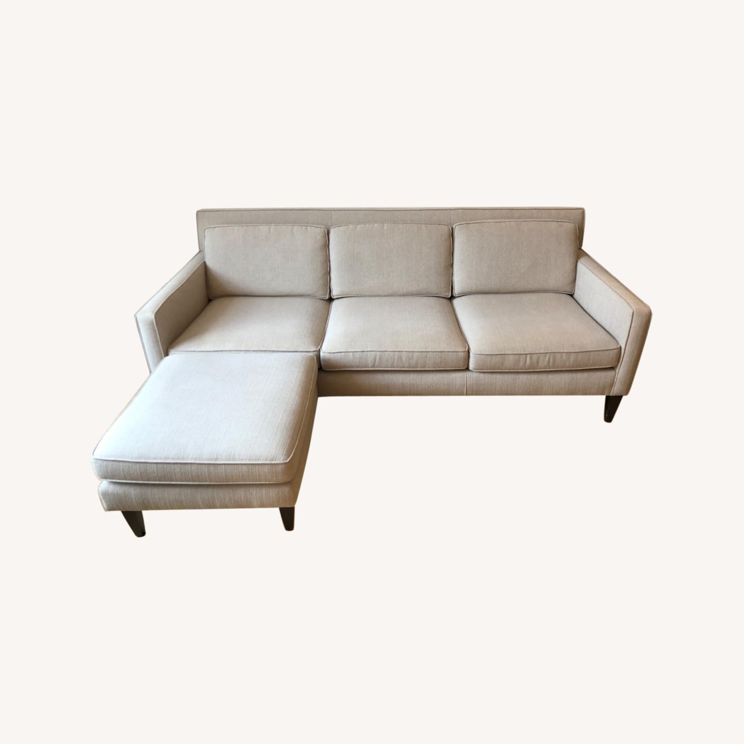 Crate and Barrel Rochelle Sofa and Ottoman - AptDeco