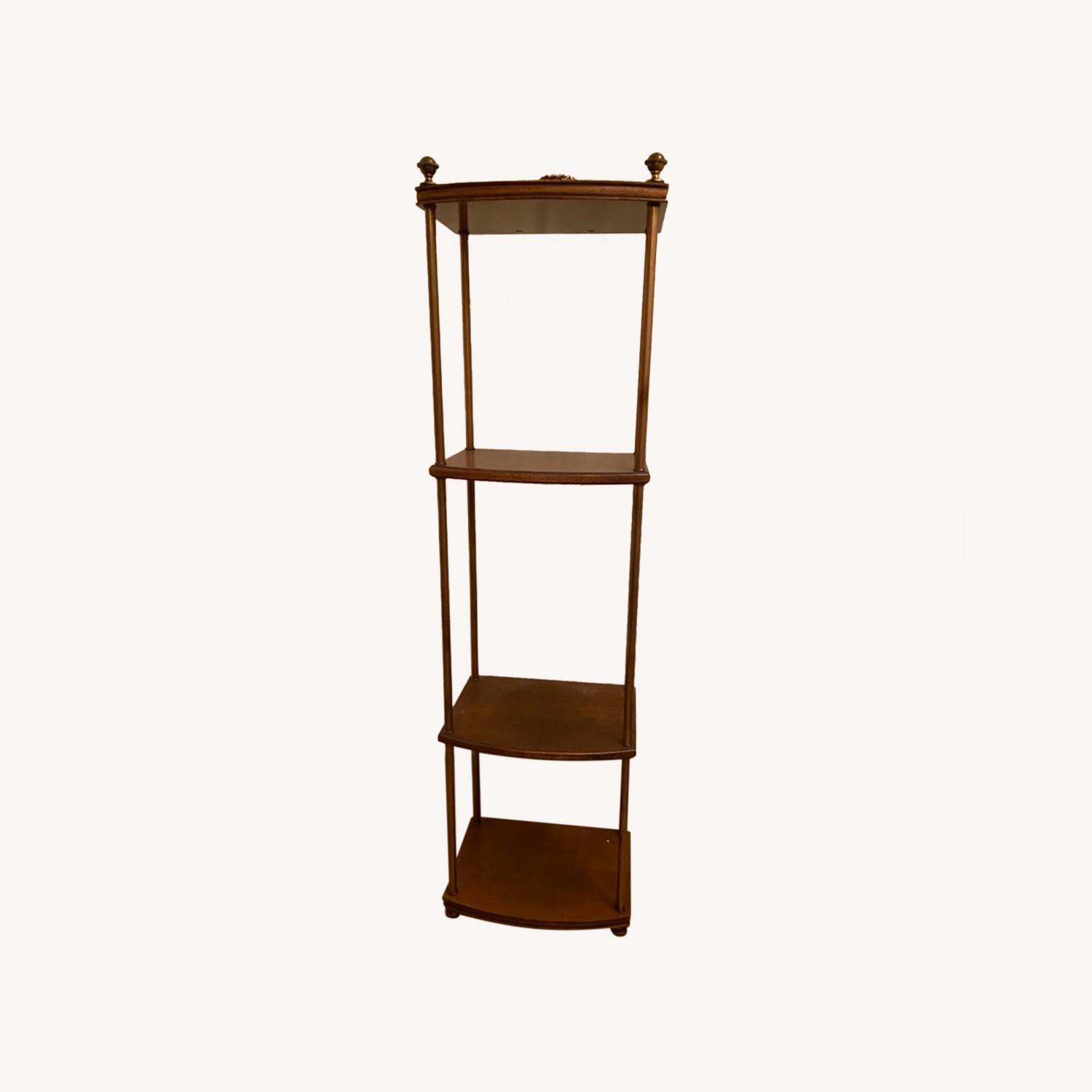 Stiffel Brass and Wood Shelf - AptDeco